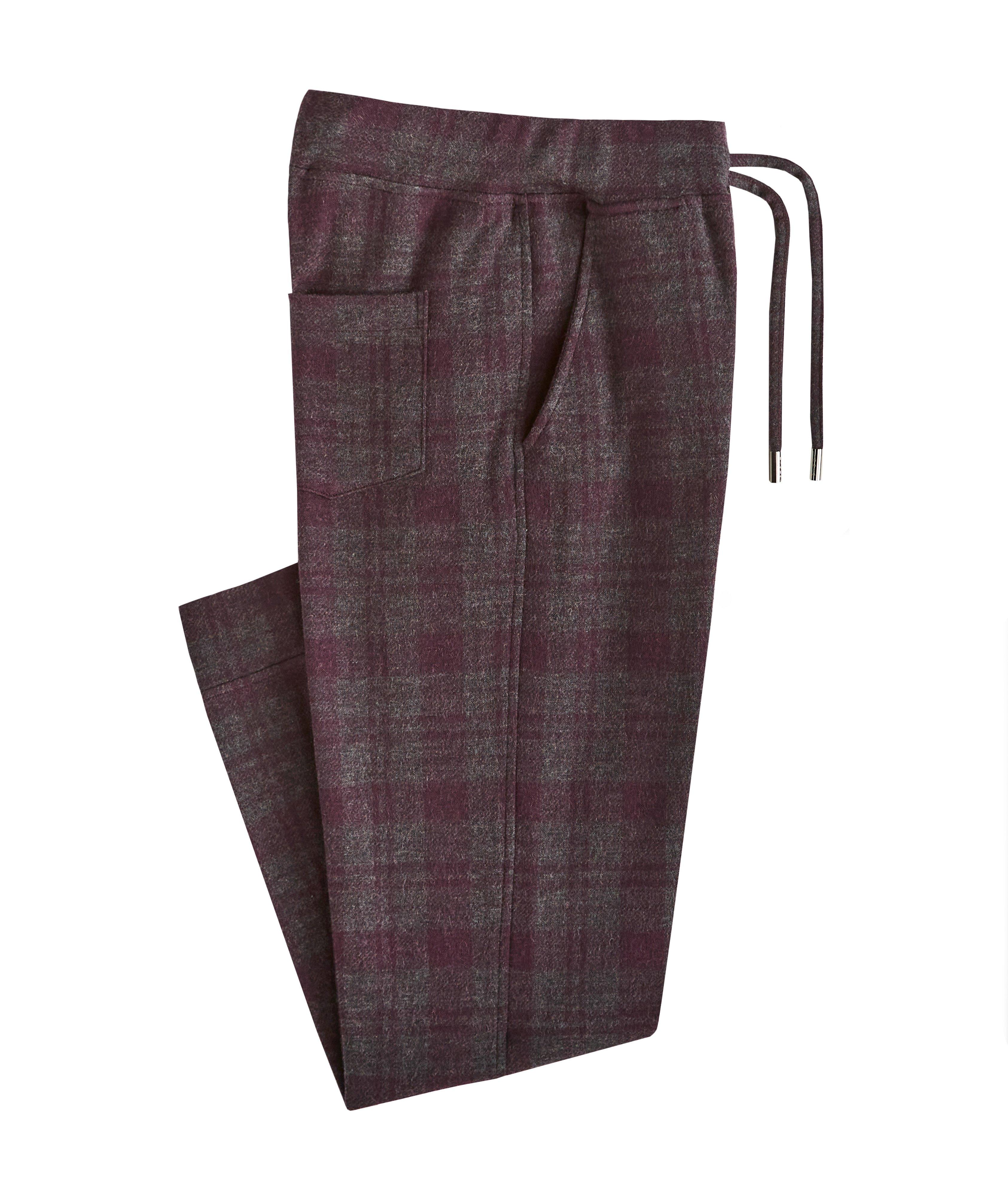 Isaia Checked Wool Track Pants | Pants | Harry Rosen