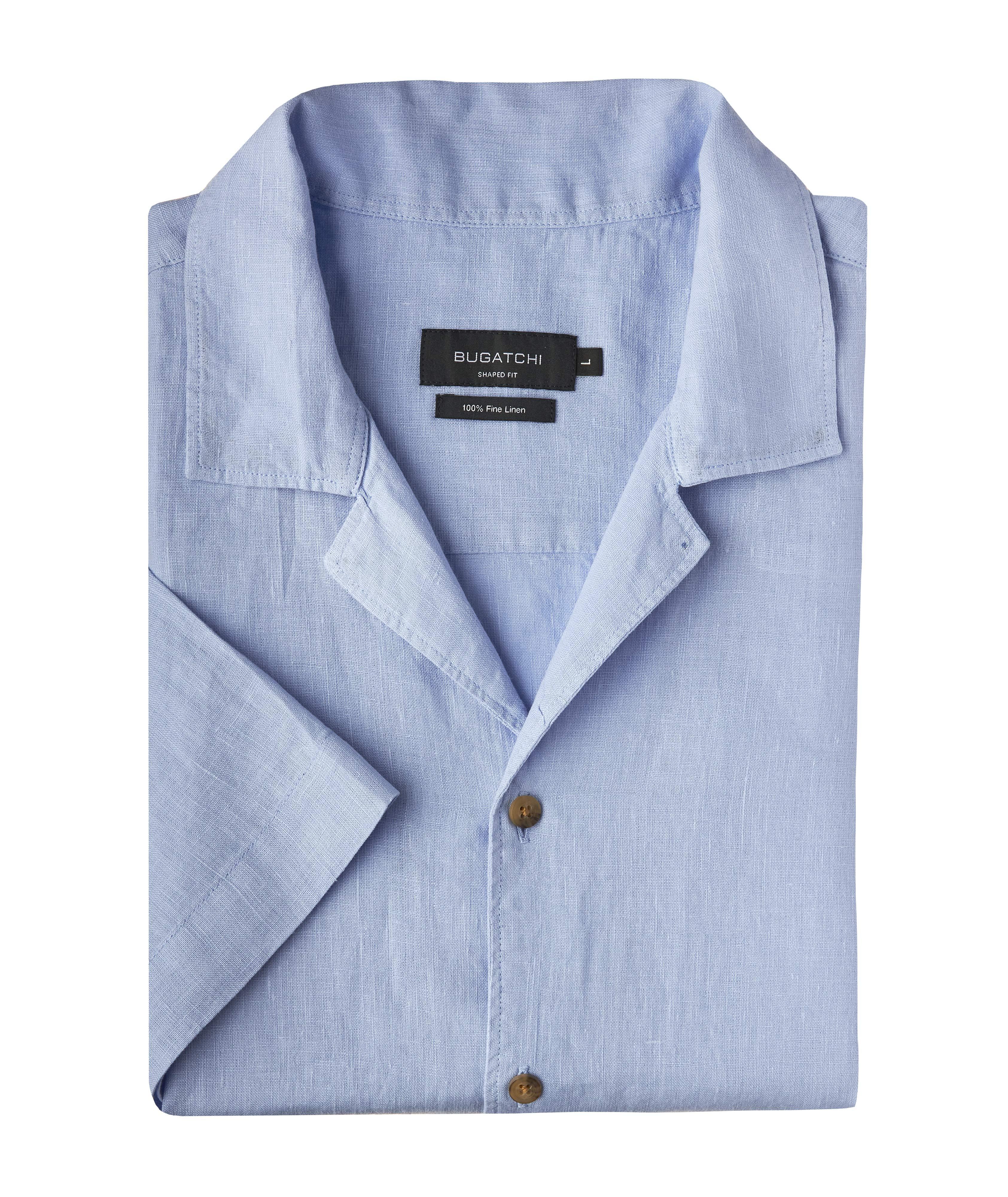 Harry Rosen Camp Collar Short Sleeve Linen Shirt - 20083312041