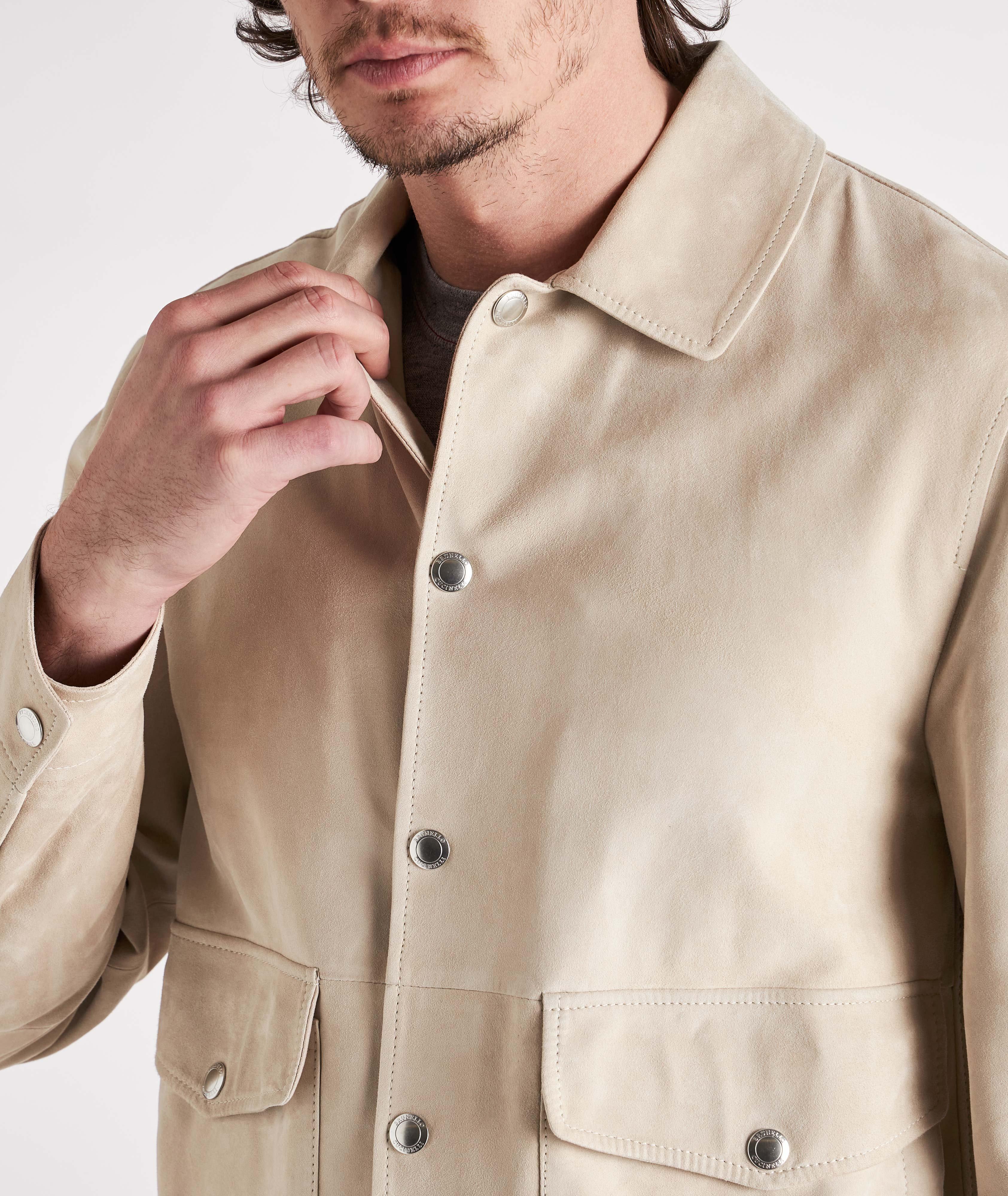 Brunello Cucinelli Button-Up Leather Jacket | Leather | Harry Rosen