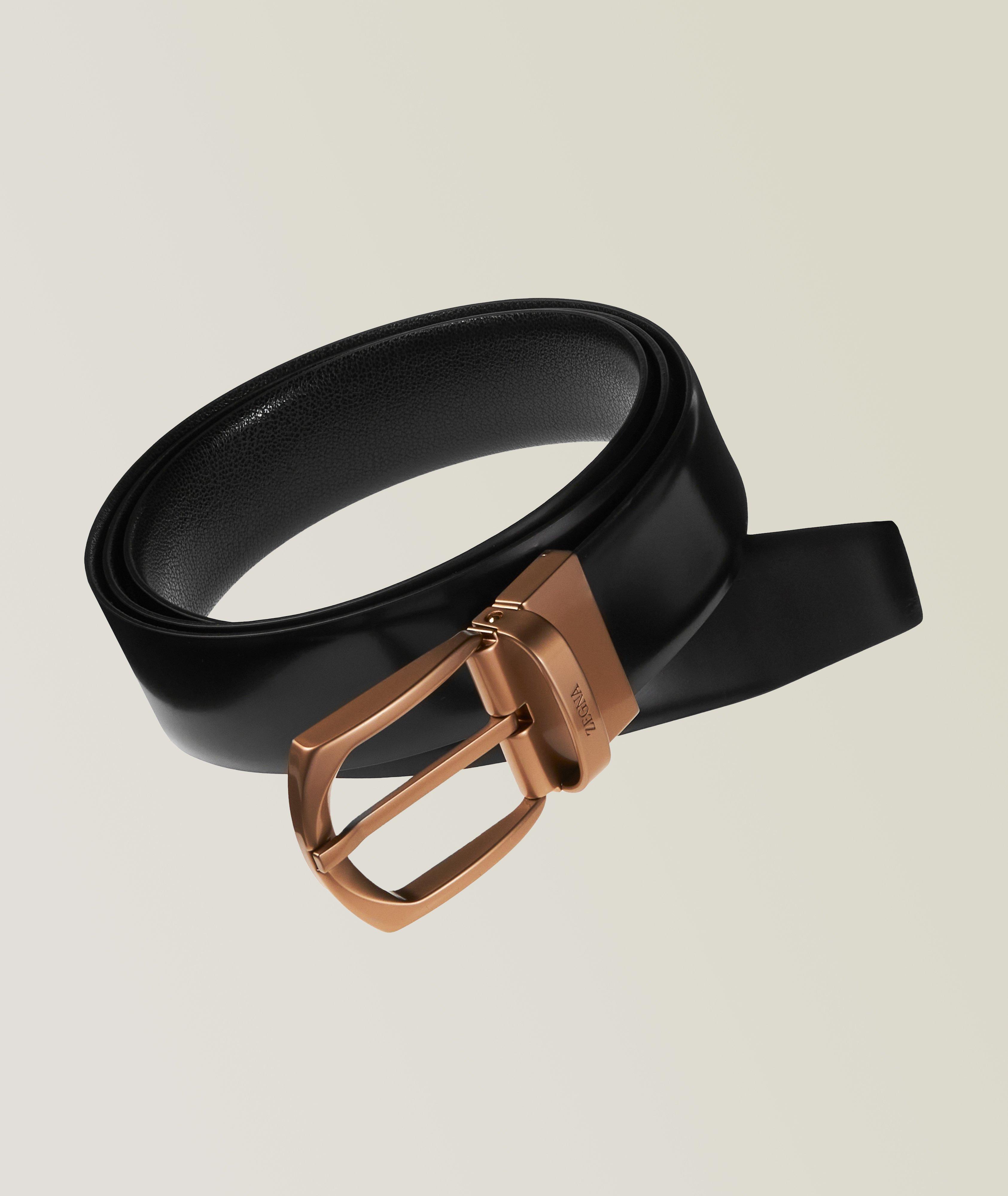 ZEGNA Reversible Calf Leather Pin-Buckle Belt | Belts | Harry Rosen