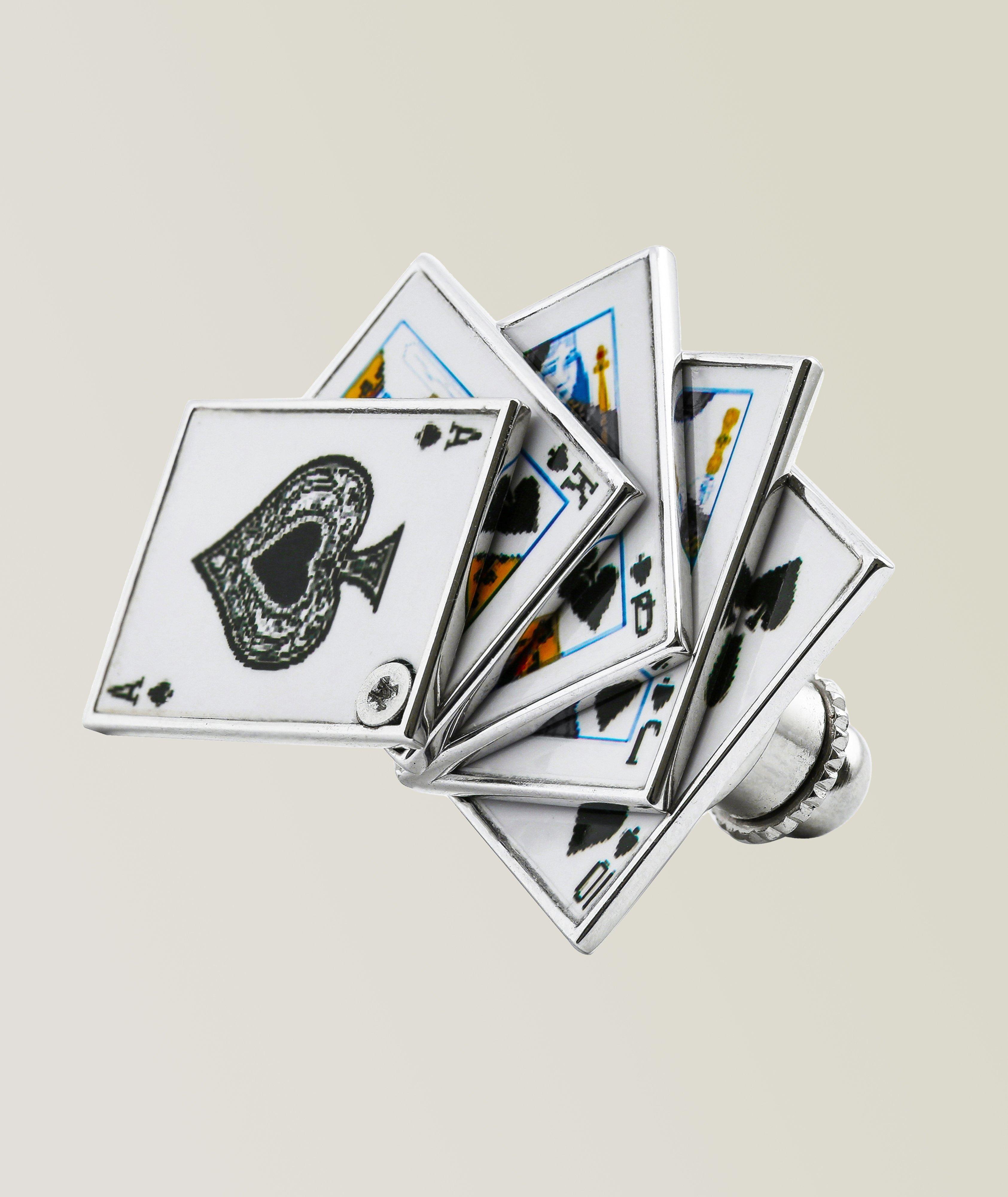 Tateossian Rhodium Royal Flush Pin | Jewellery & Cufflinks | Harry Rosen