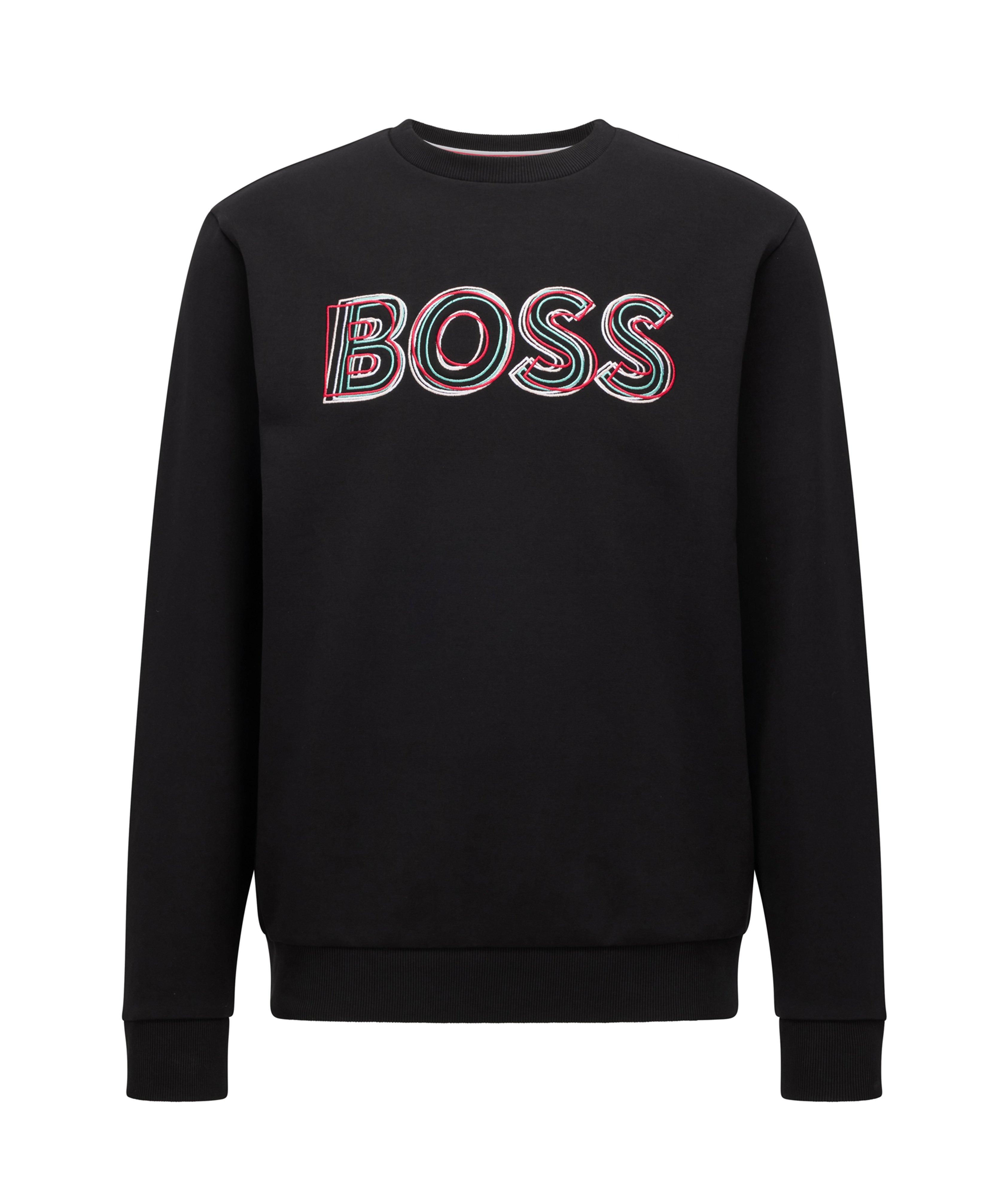 BOSS Cotton-Blend Logo Print Sweatshirt | Sweaters & Knits | Harry Rosen