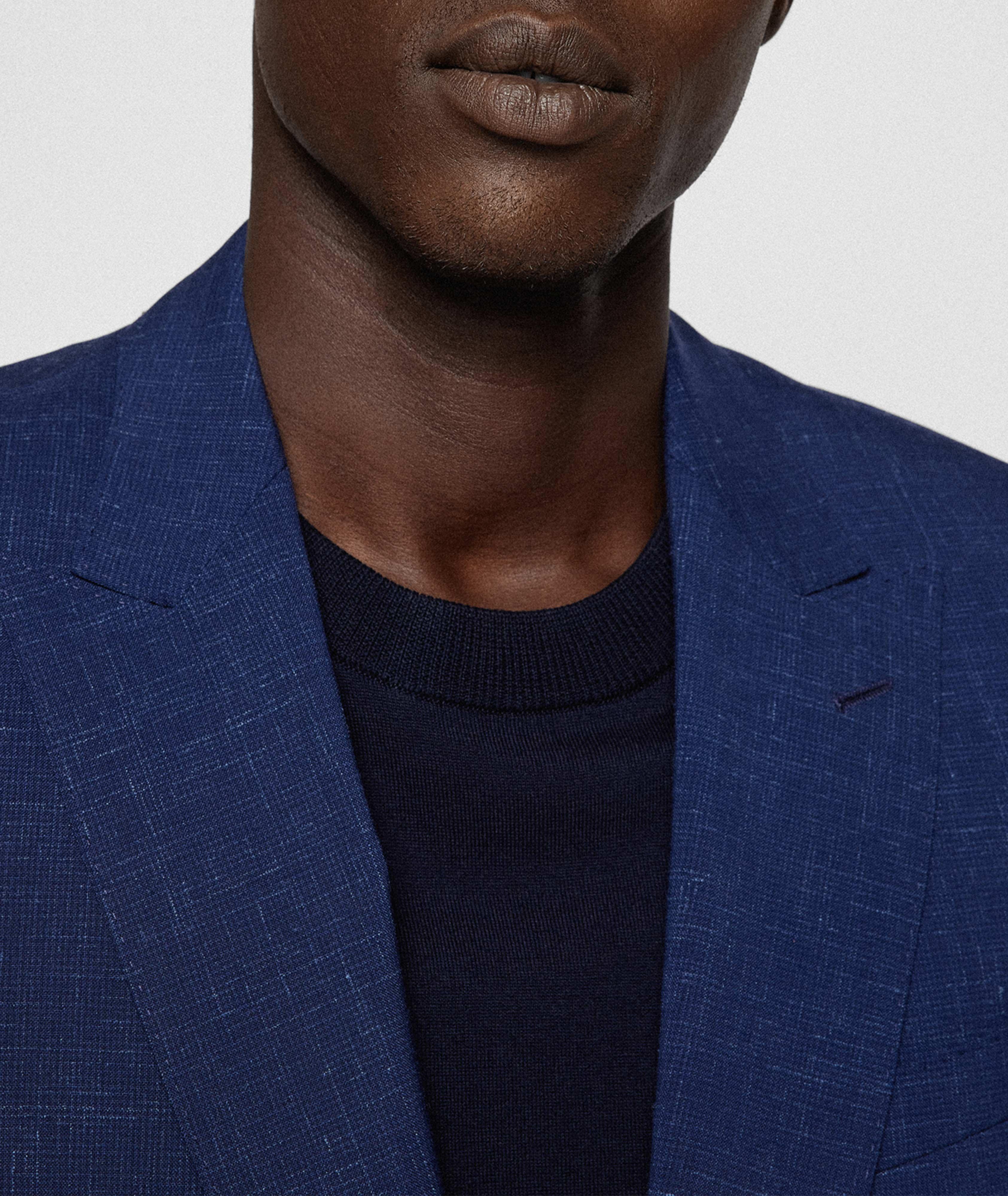 BOSS Slim Fit Mélange Wool Linen Suits | Suits | Harry Rosen