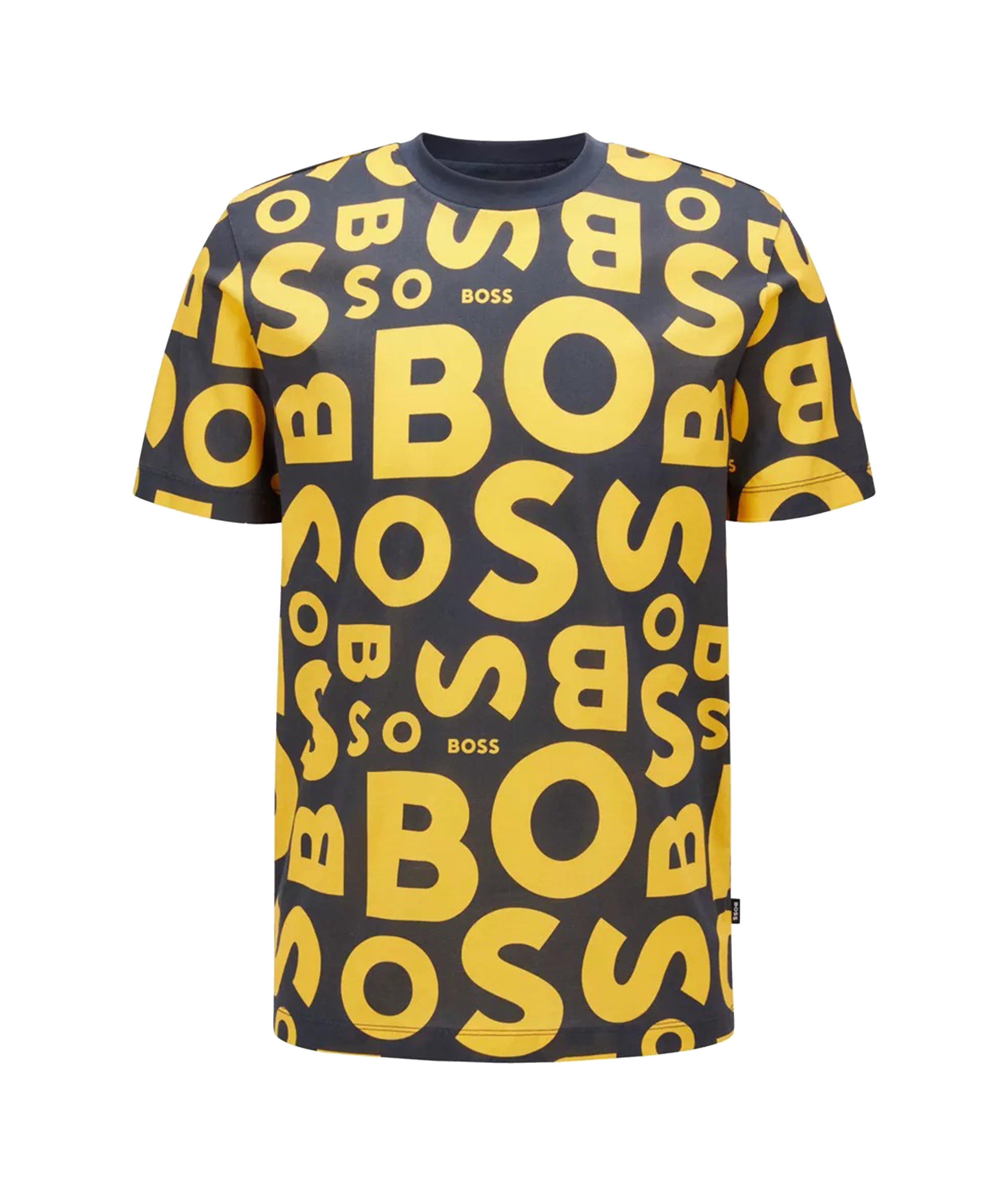 BOSS Logo Printed Mercerized Cotton T-shirt | Sweaters & Knits | Harry ...