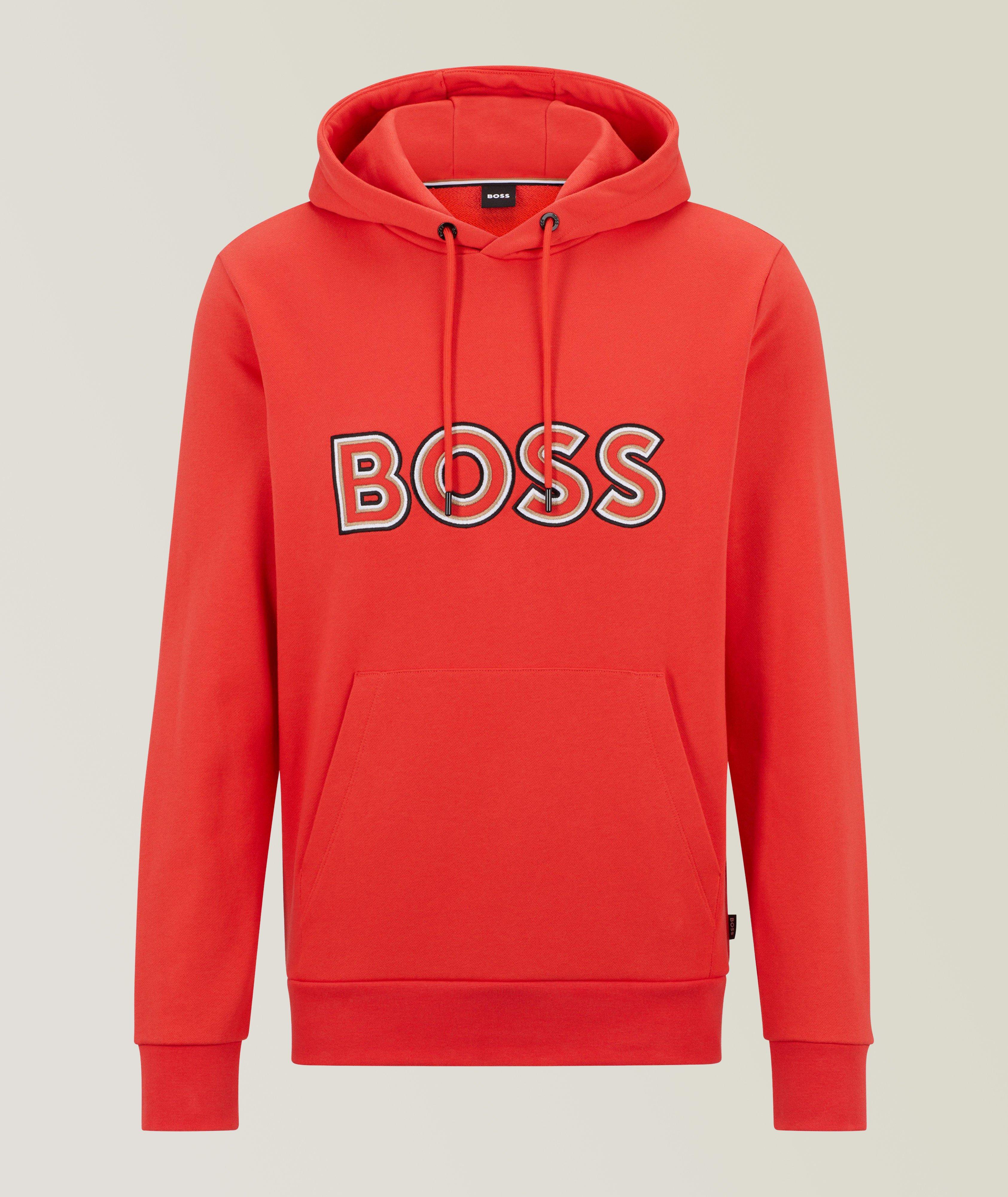 BOSS French-terry Boss logo Hooded Sweater | Sweaters & Knits | Harry Rosen