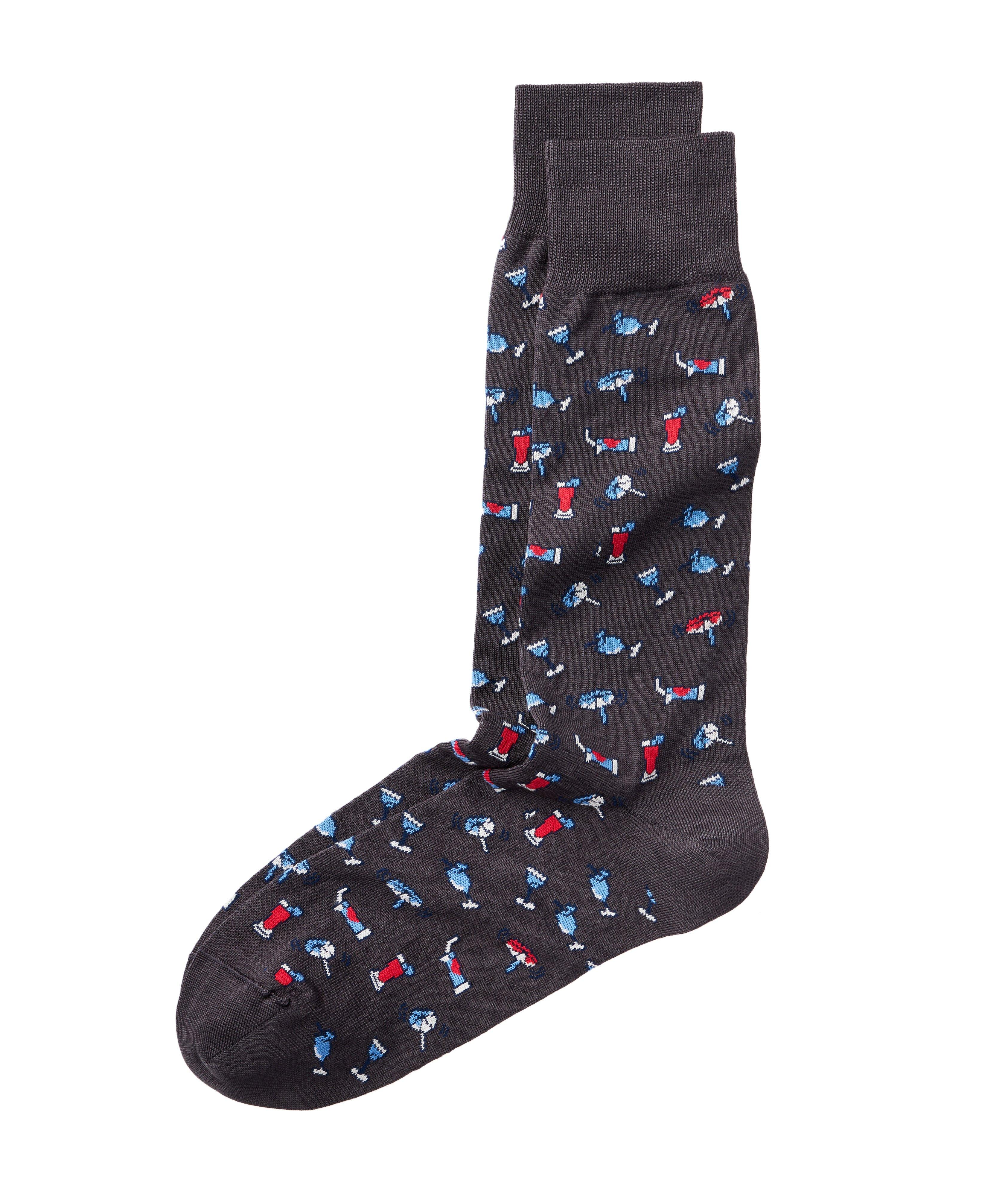 Bugatchi Mercerized Cotton Cocktail Print Socks | Socks | Harry Rosen