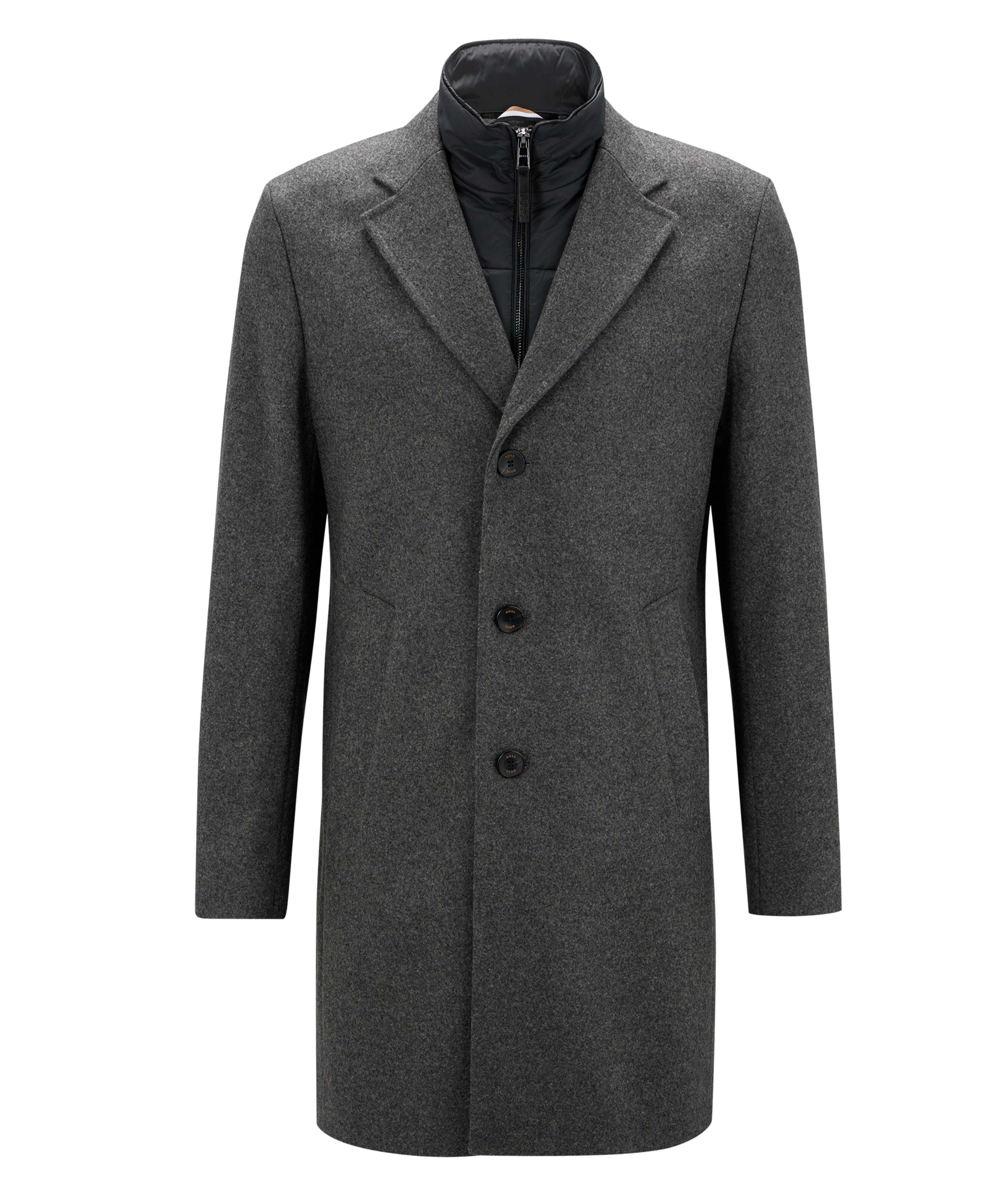 BOSS Slim-Fit Wool-Blend Zip-Up Coat | Coats | Harry Rosen