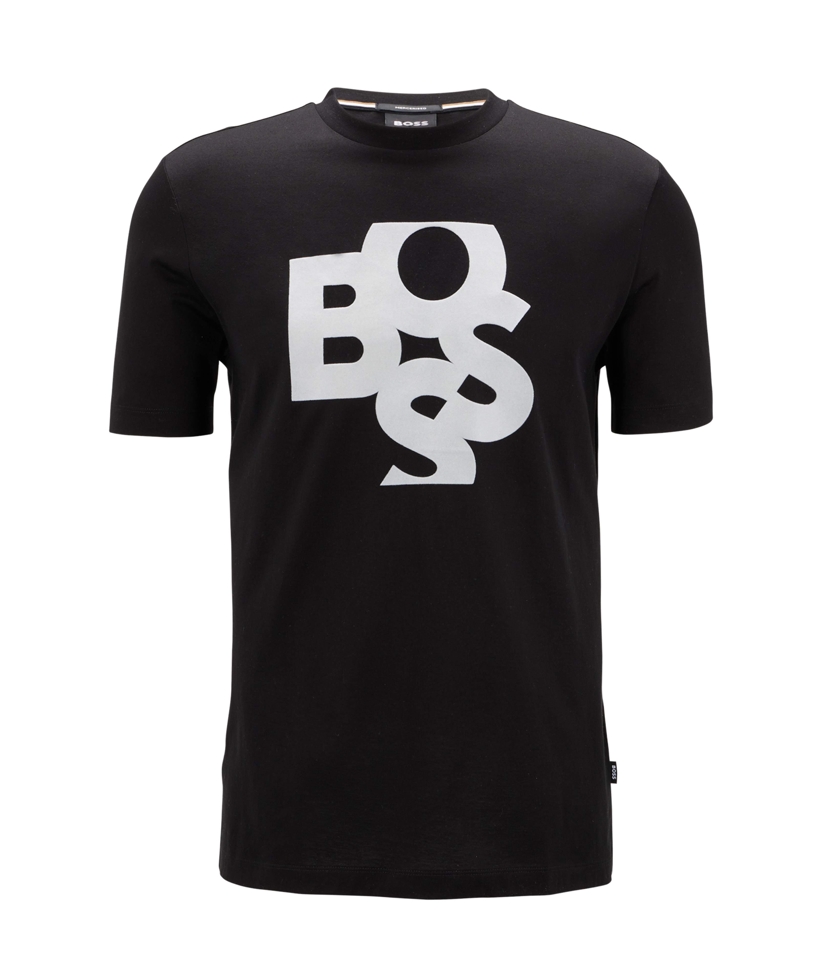 BOSS Flock Print Logo Artwork Cotton T-Shirt | T-Shirts | Harry Rosen
