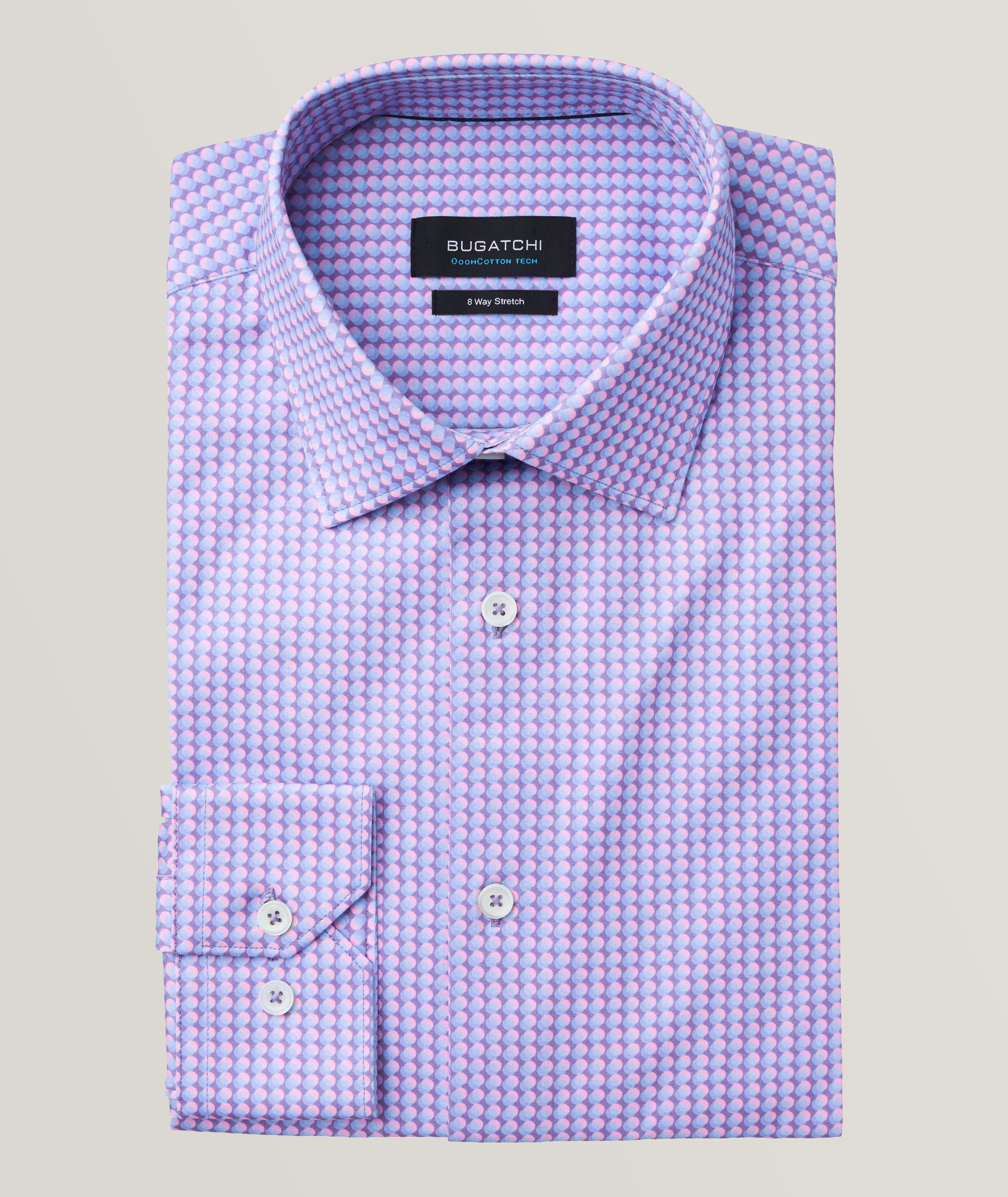 Bugatchi Miniature Neat Pattern 8-Way Stretch Cotton Shirt | Casual ...