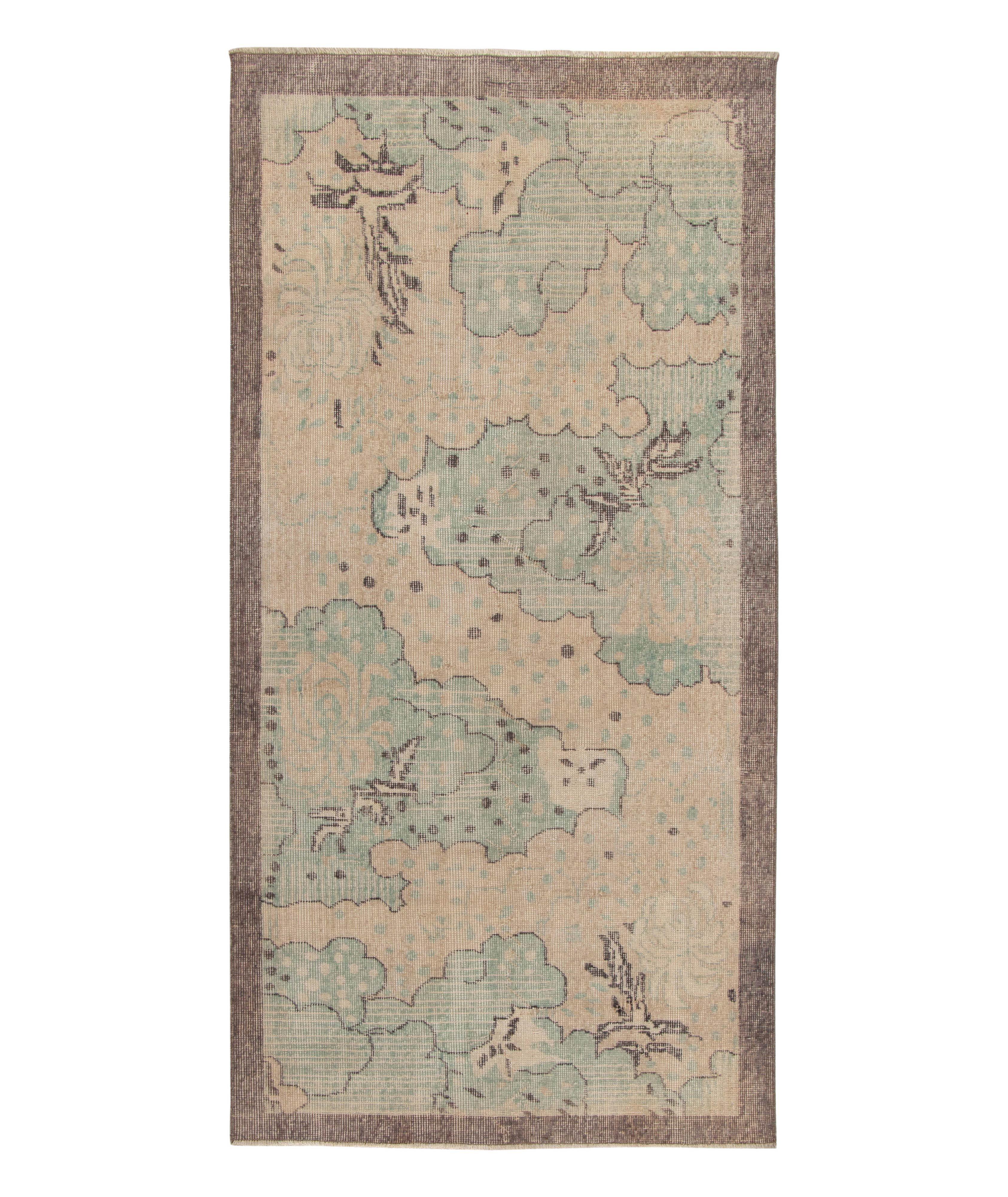 Rug & Kilim Vintage 1970s Distressed Runner in Blue, Beige, Taupe ...