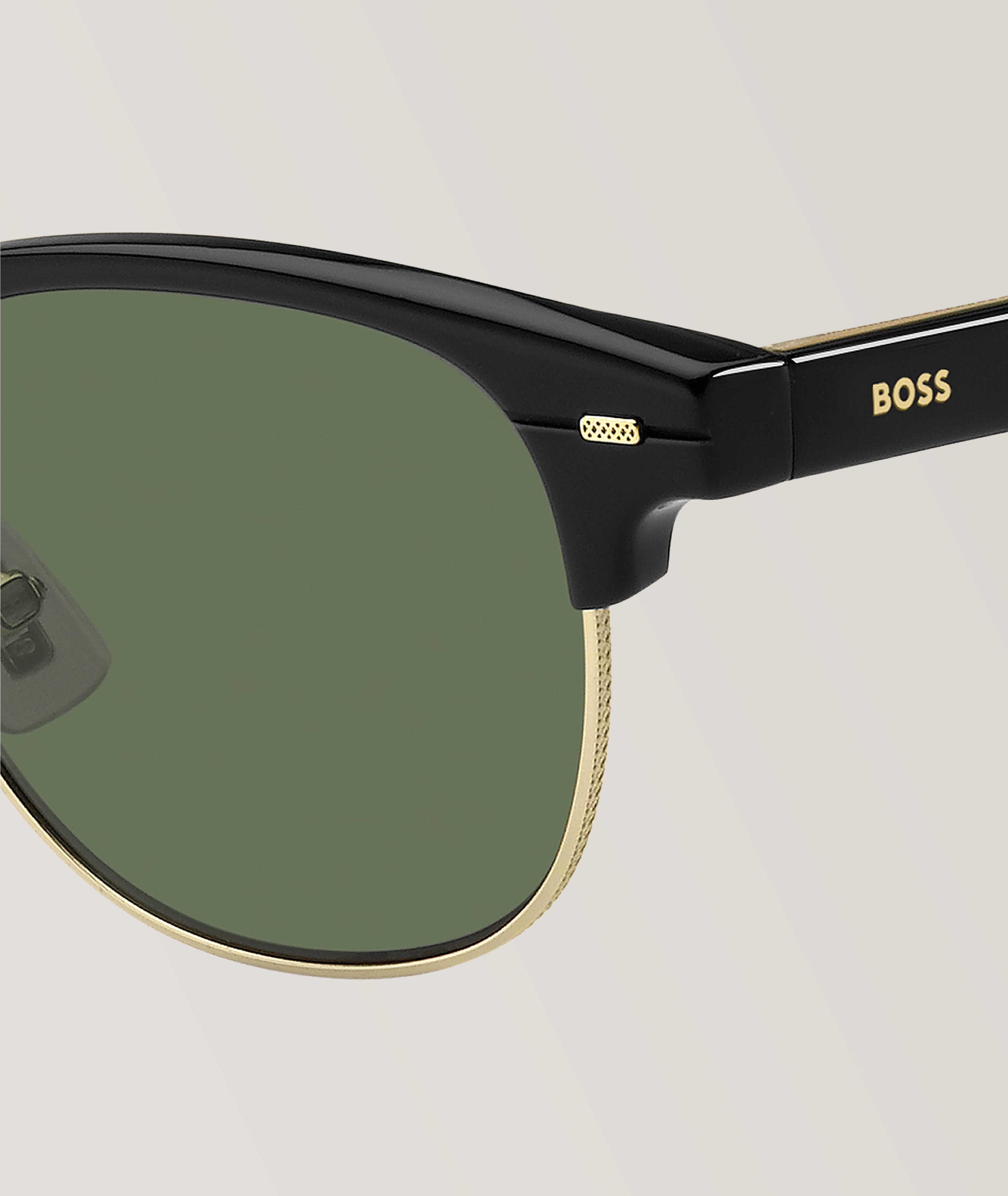 BOSS Hugo Boss Black Gold Sunglasses With Green Lenses | Eyewear ...