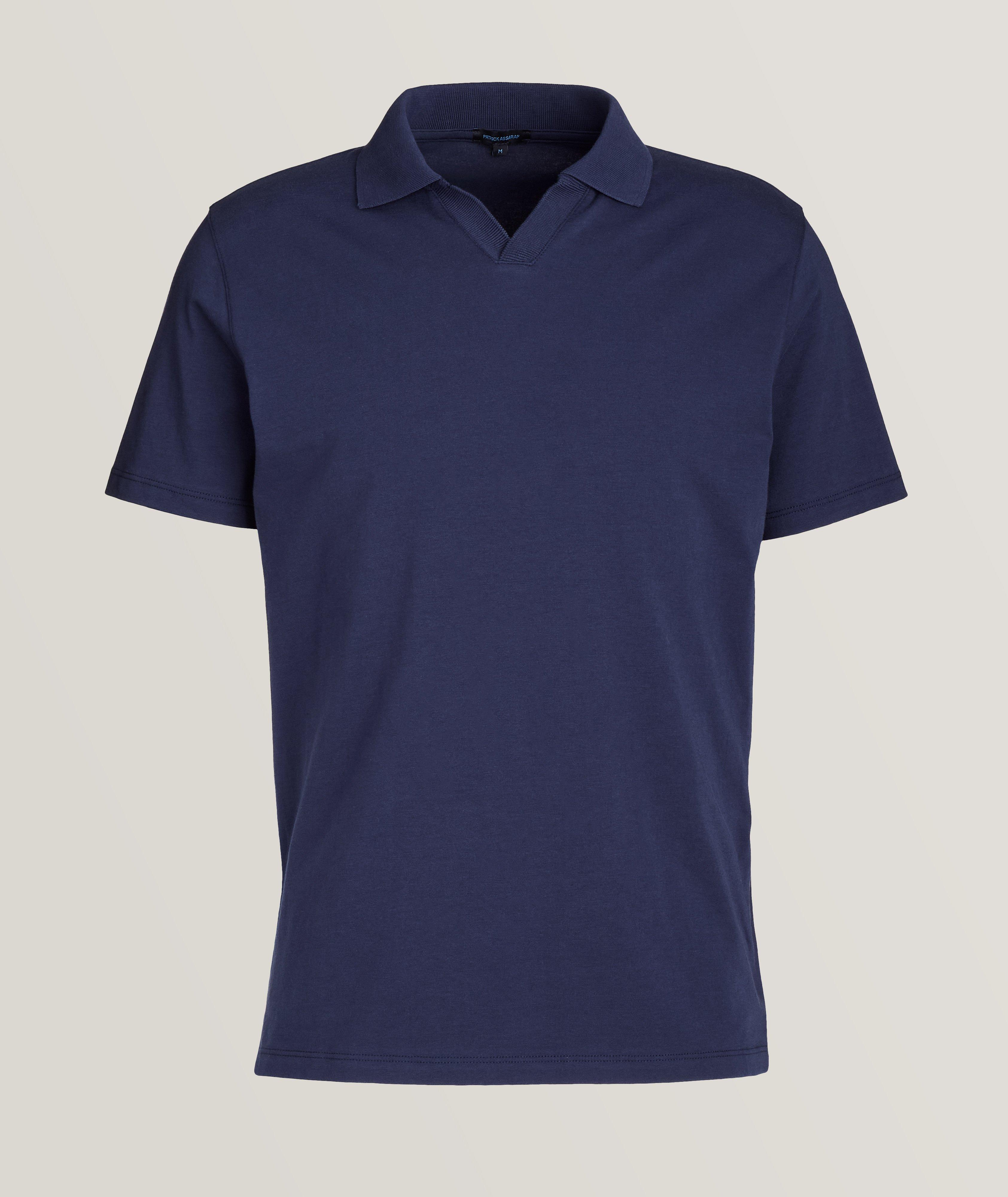 Patrick Assaraf Pima Stretch-Cotton Cuban Collar Polo | Polos | Harry Rosen