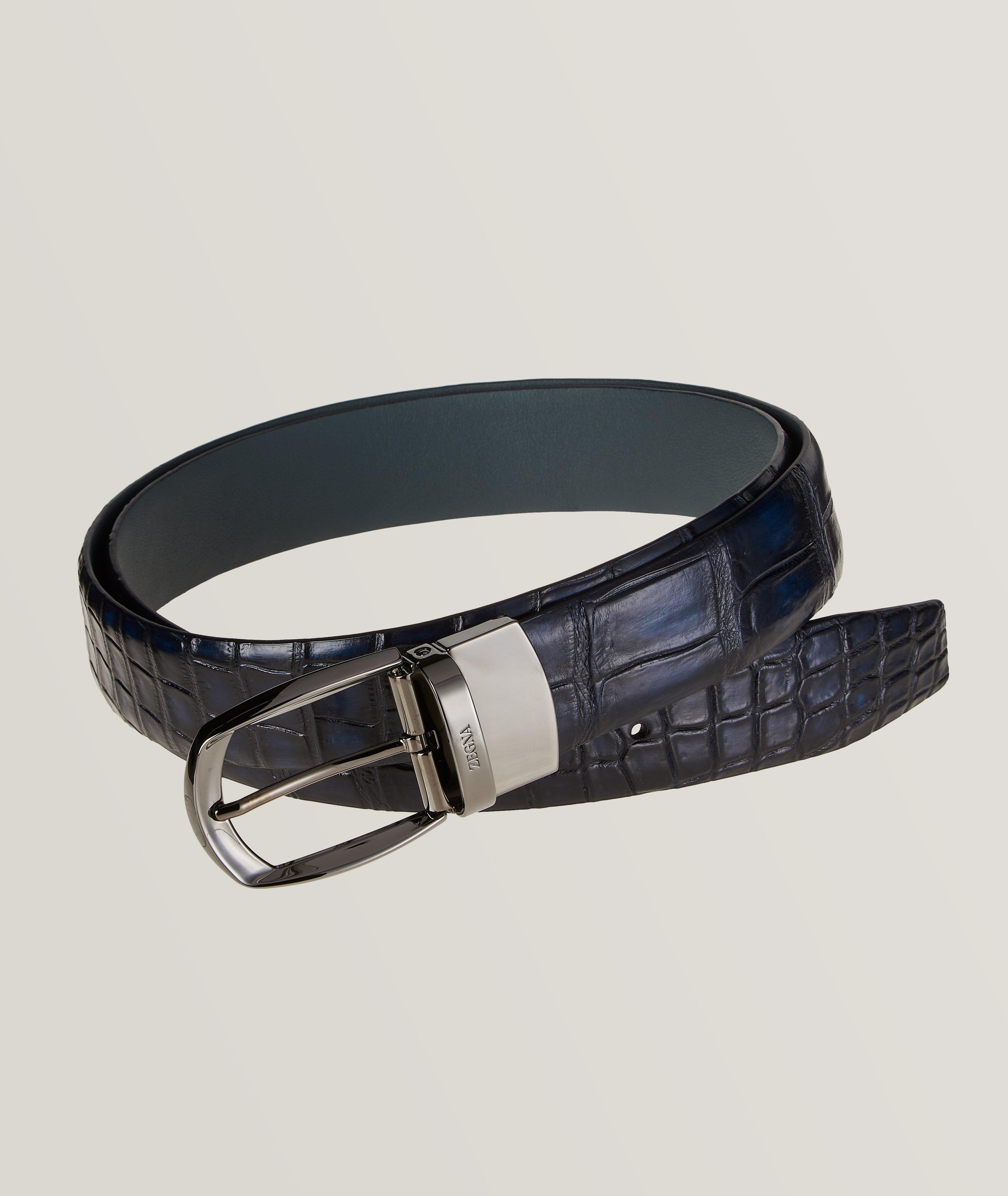 Zegna Alligator Leather Buckle Belt | Belts | Harry Rosen
