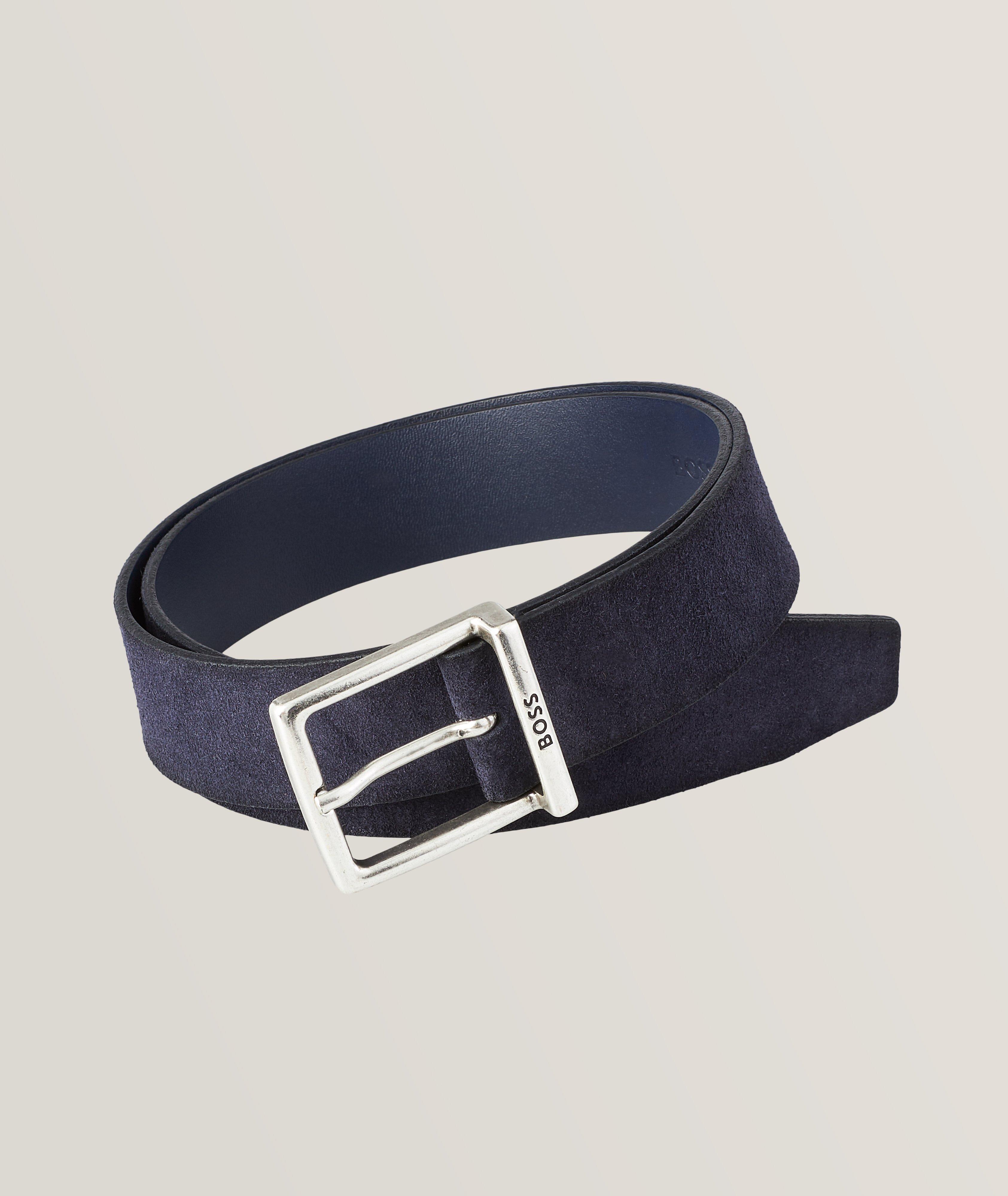 BOSS Ruby-SD Burnished Suede Leather Belt | Belts | Harry Rosen