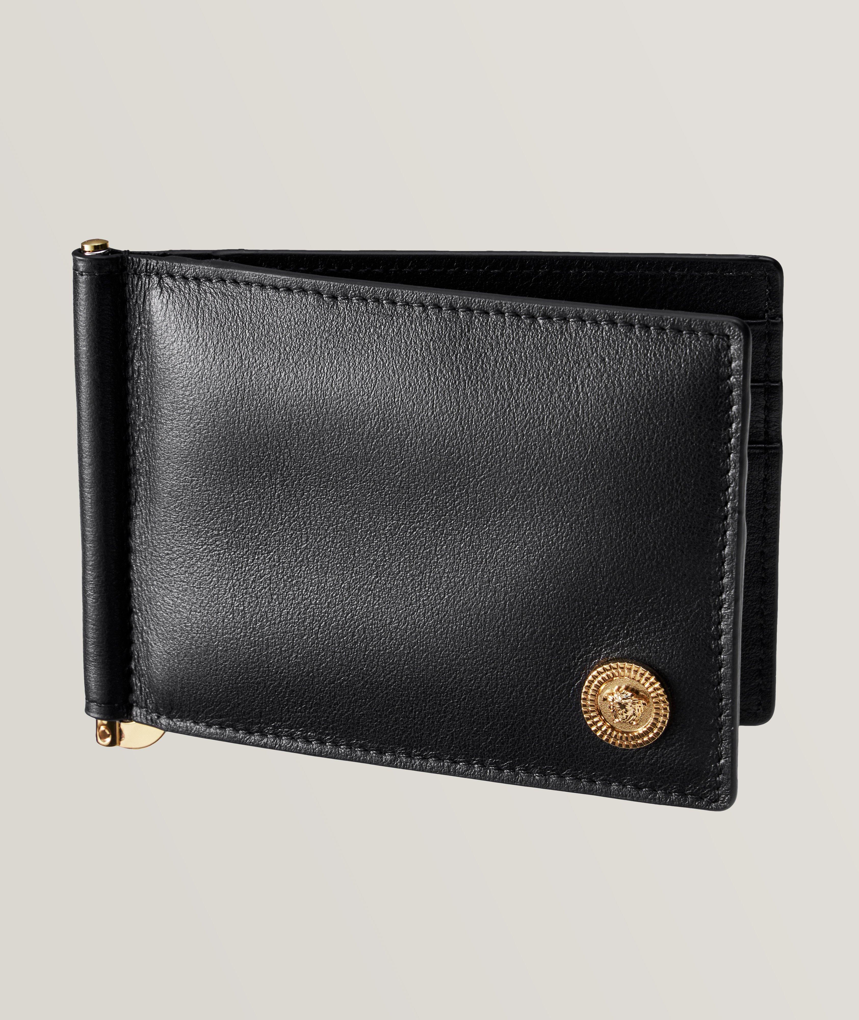 Versace Leather Medusa Plaque Money Clip Bifold Wallet | Wallets ...