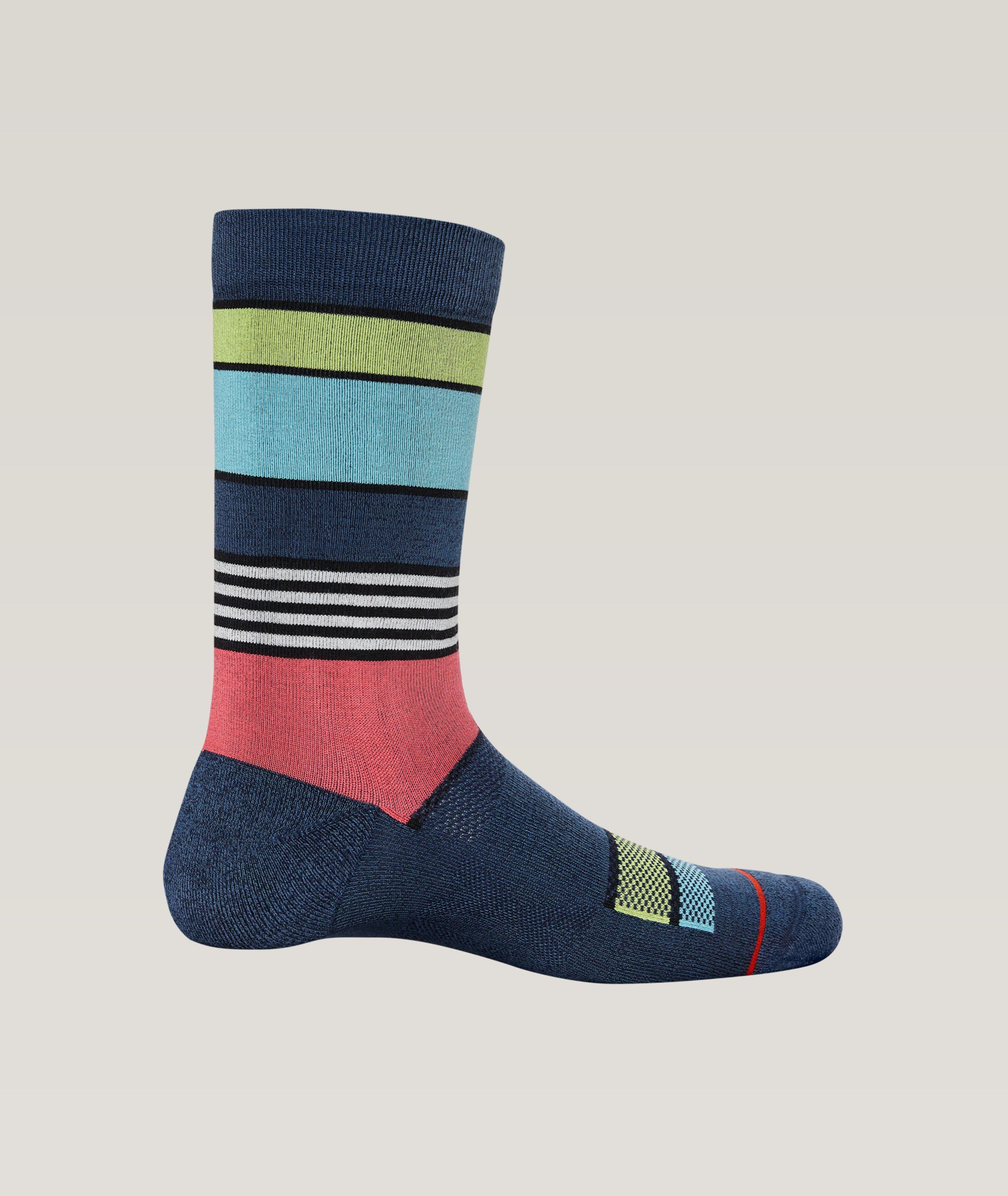 SAXX Vibrant Block Stripe Pattern Cotton-Blend Socks | Socks | Harry Rosen