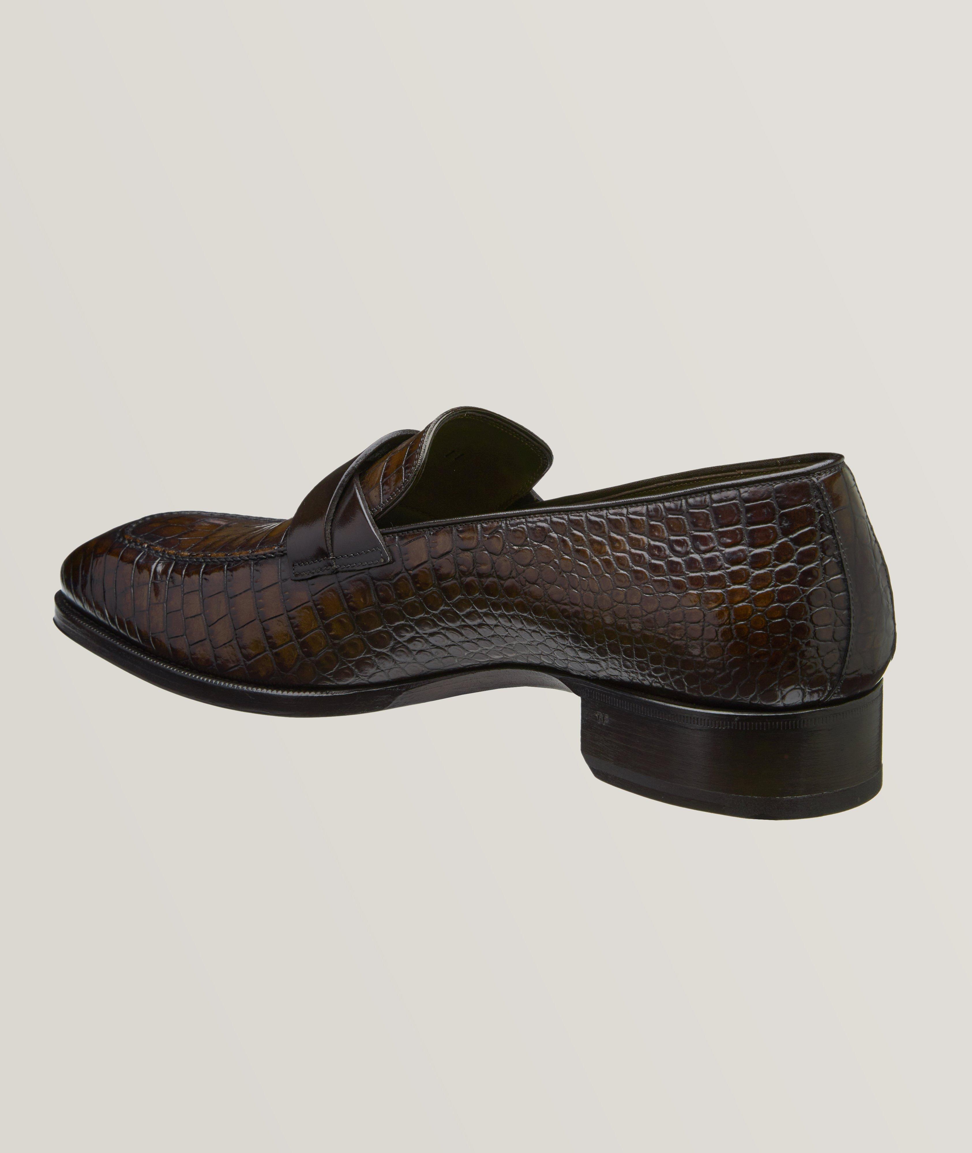 TOM FORD Elkan Twisted Band Alligator Embossed Leather Loafers | Dress ...