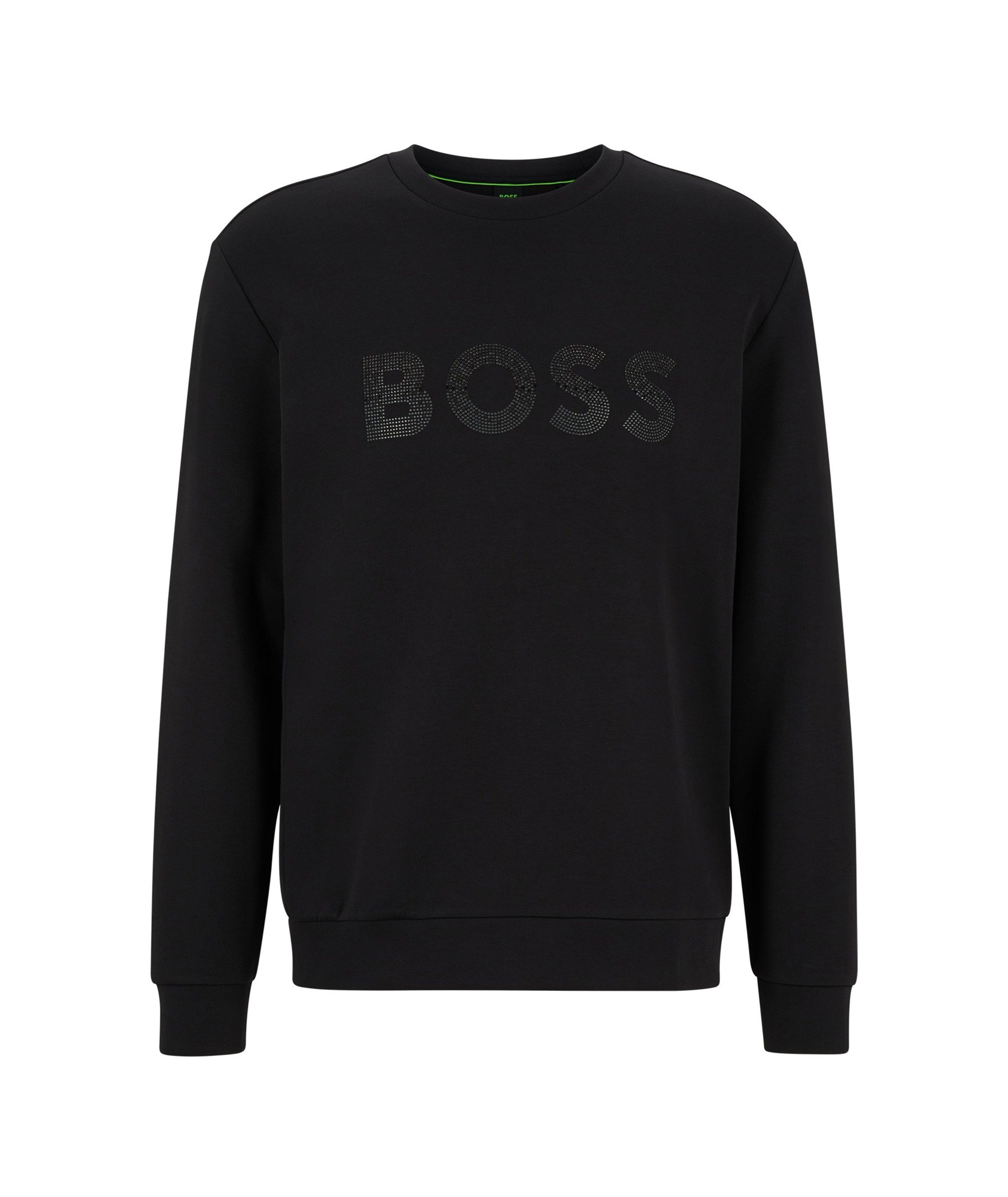 BOSS Cotton-Blend Rhinestone Logo Sweatshirt | Sweaters & Knits | Harry ...