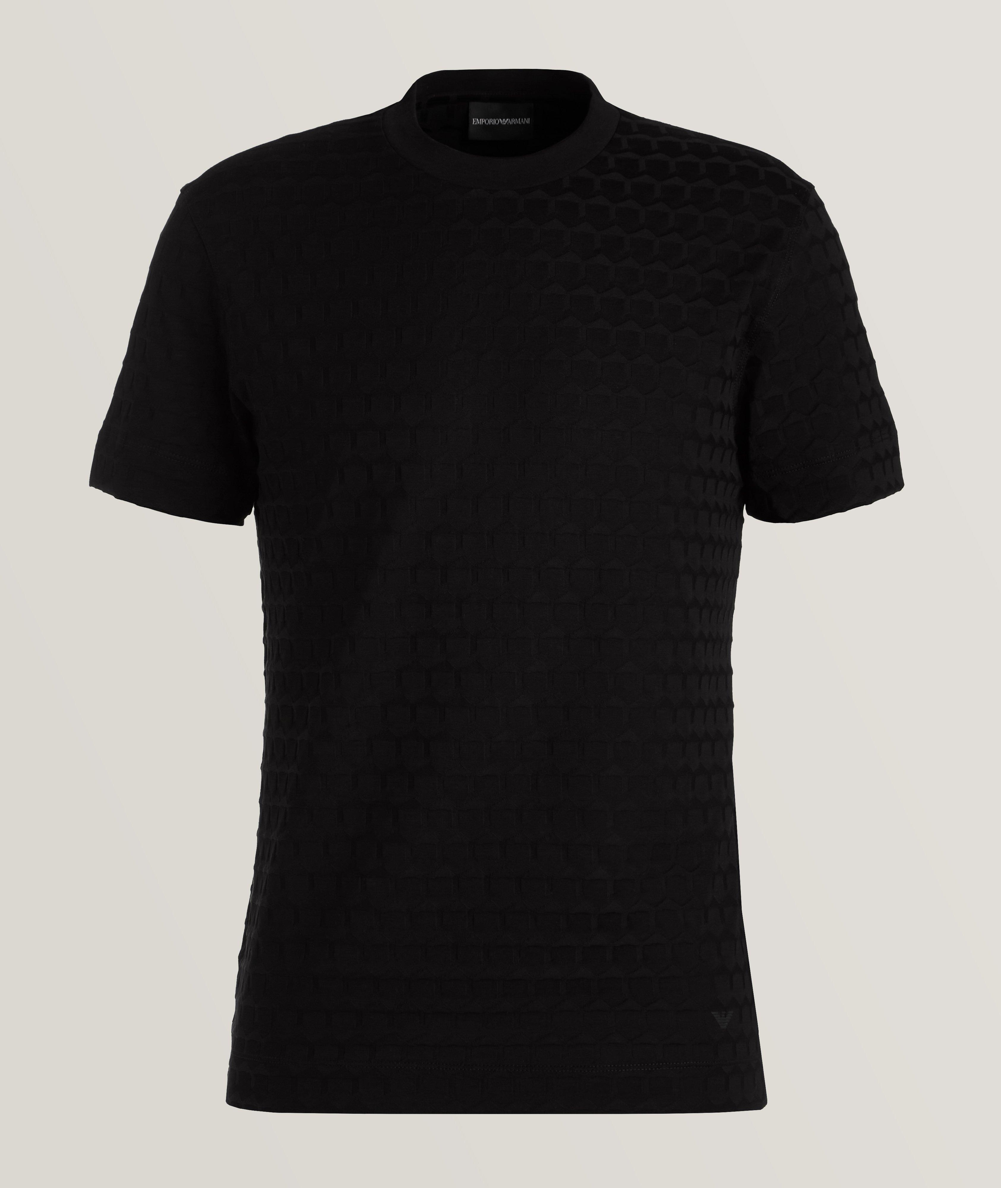 Emporio Armani Tonal Geometric Pattern T-Shirt | Sweaters & Knits ...
