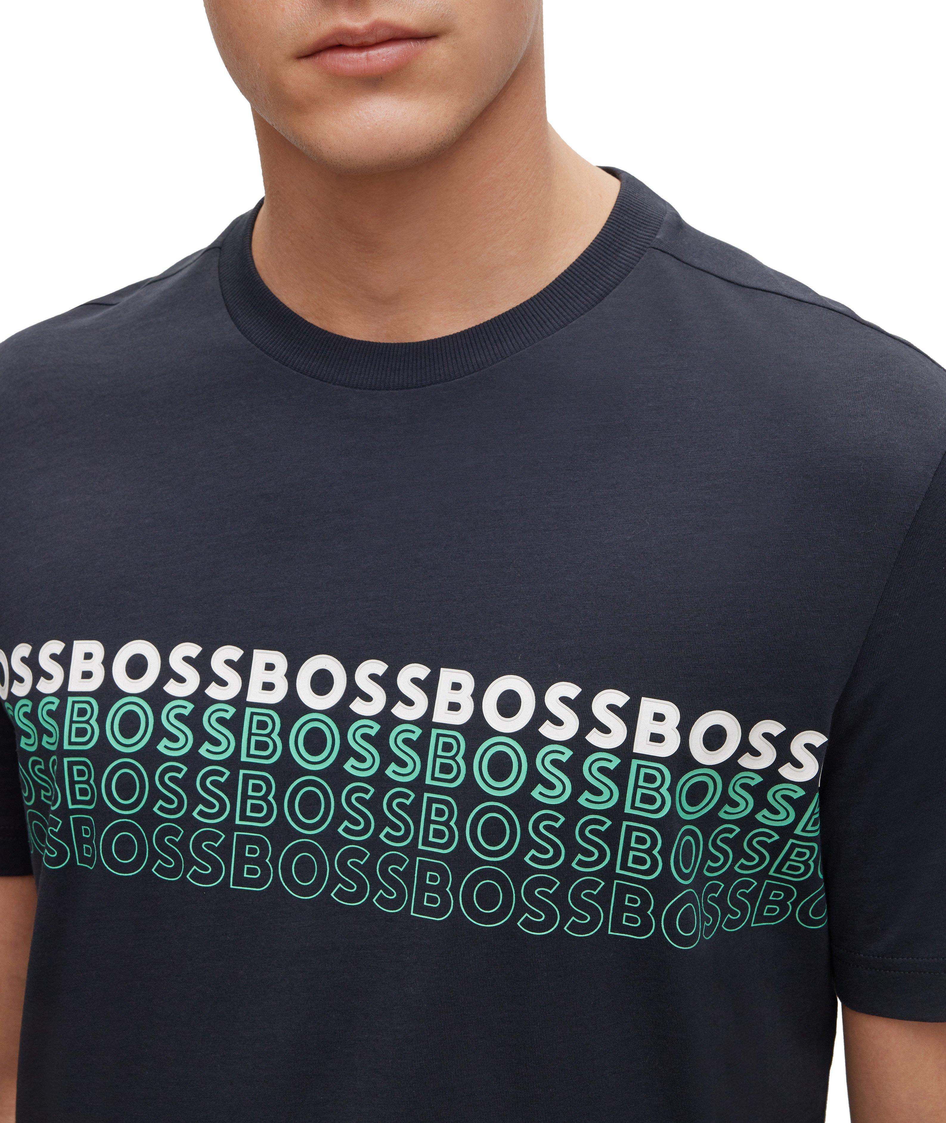 BOSS Multi-Coloured Logos Crewneck T-Shirt | Sweaters & Knits | Harry Rosen