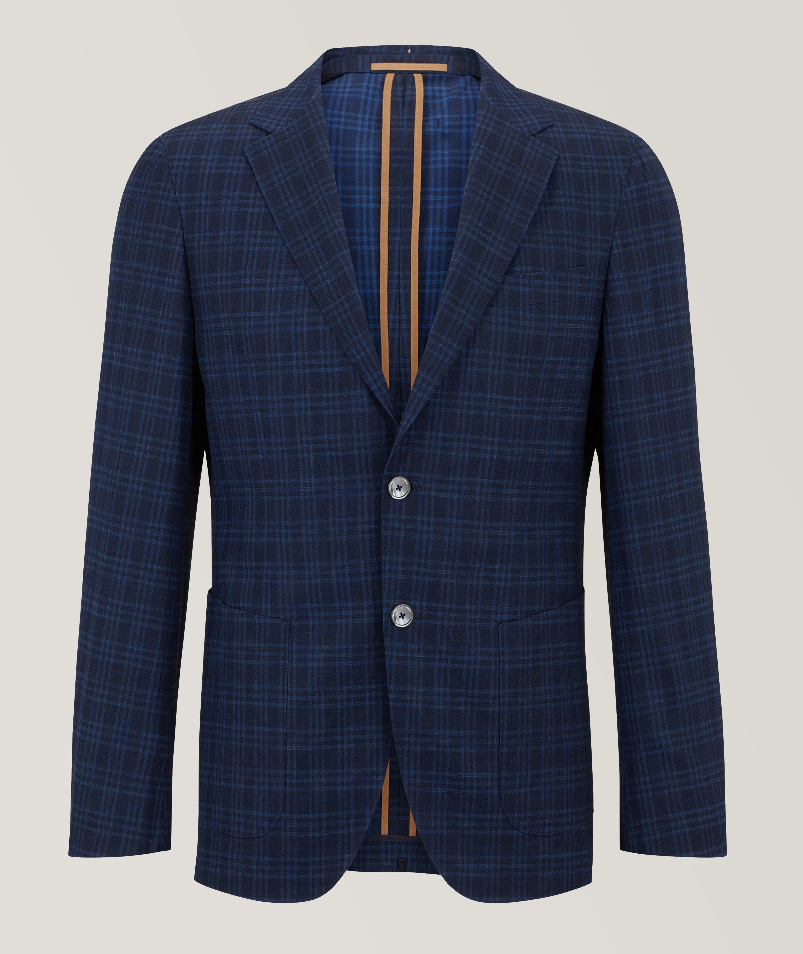 BOSS Singlr-Breasted Check Panel Blazer | Sport Jackets | Harry Rosen
