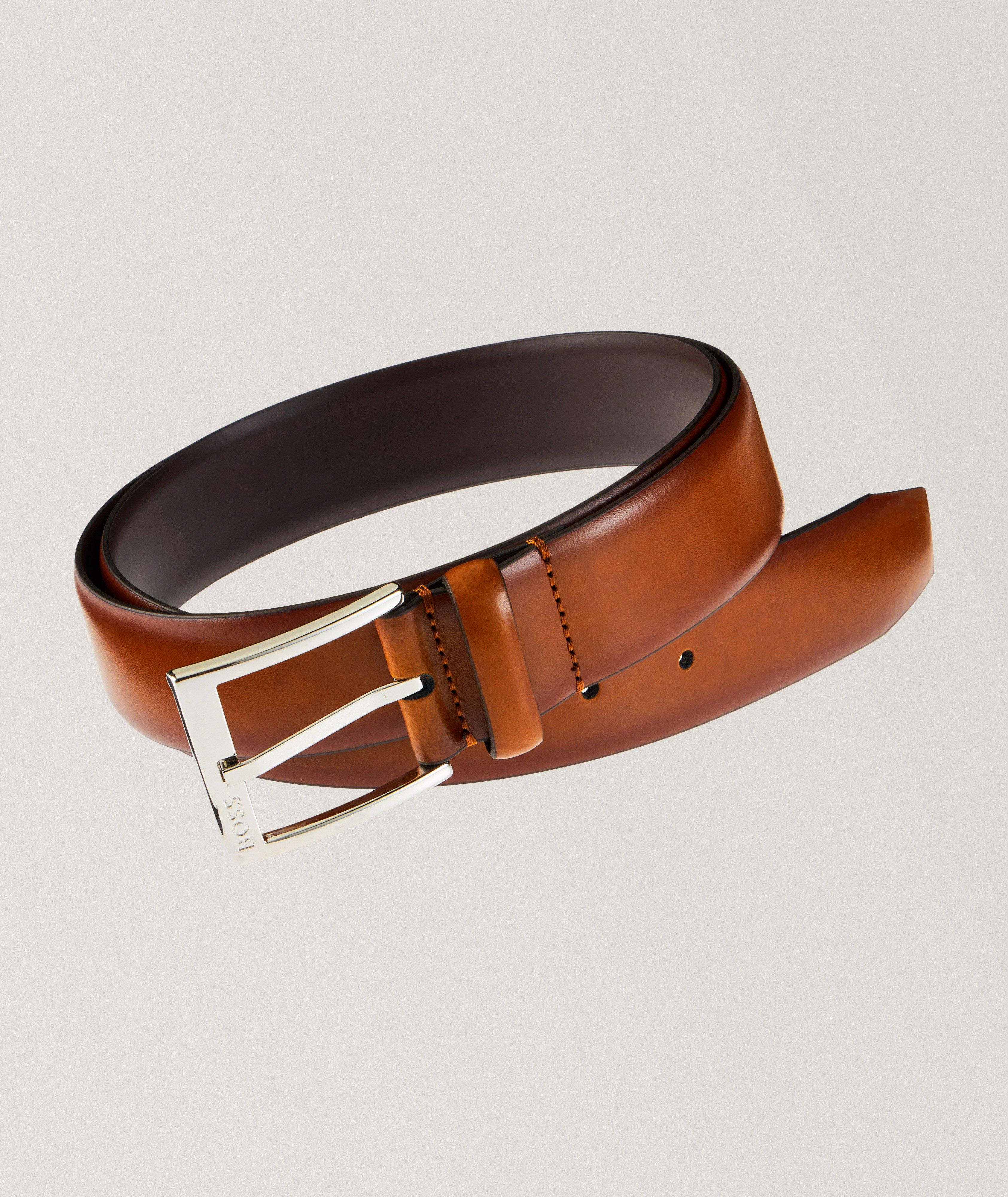 BOSS Burnished Leather Pin-Buckle Belt | Belts | Harry Rosen