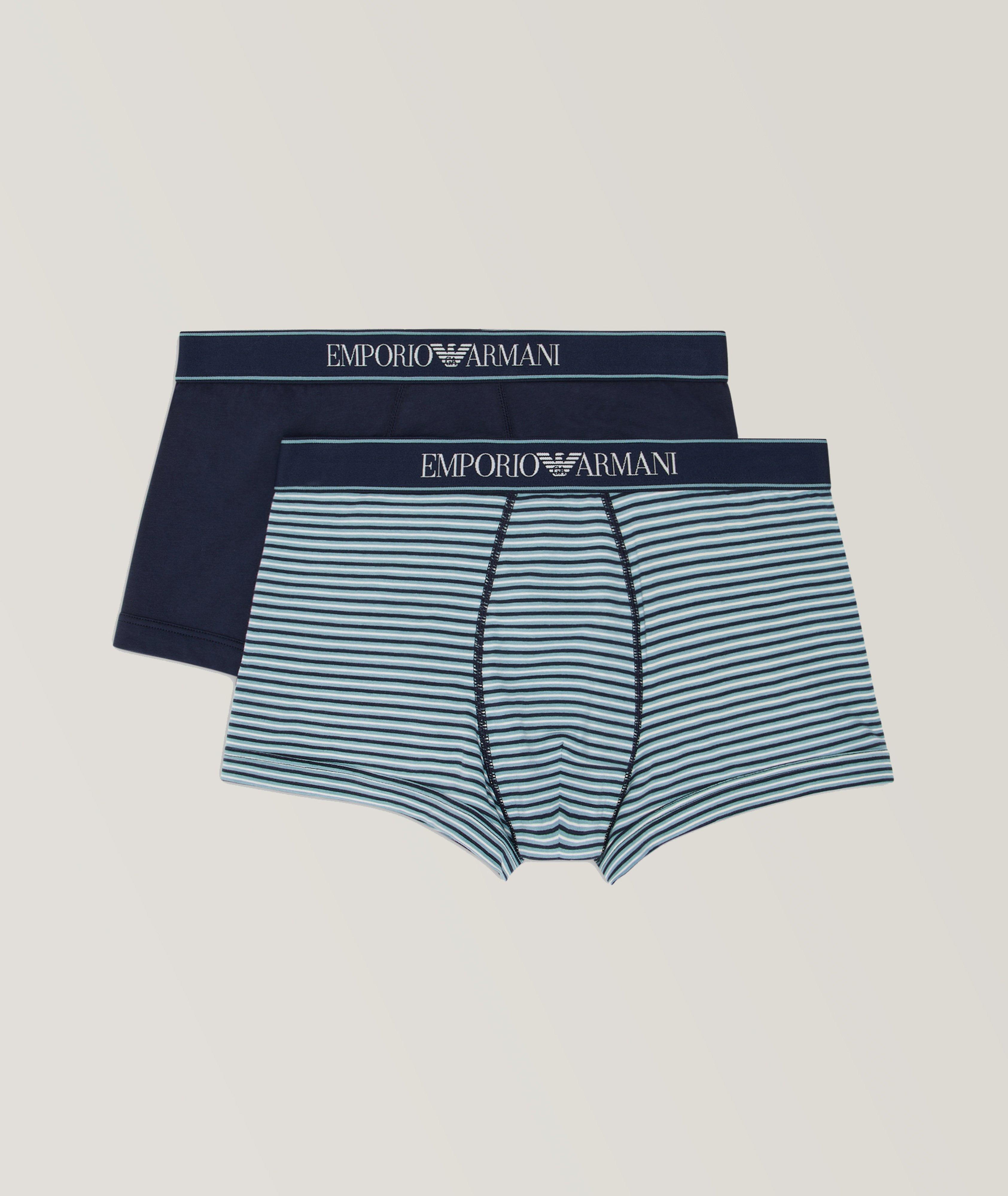 Emporio Armani Two-Pack Logo Band Stretch-Cotton Boxer Briefs ...