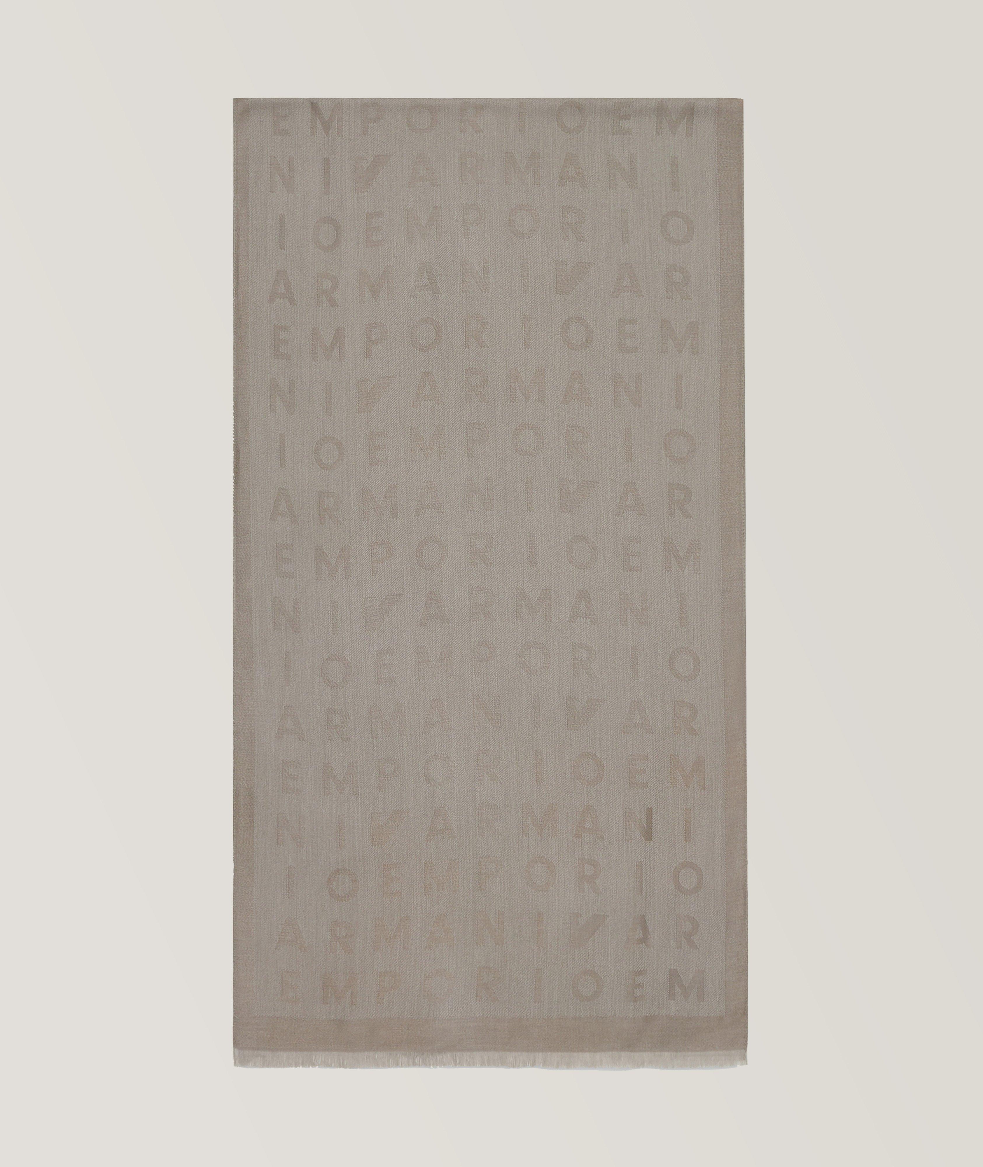 Emporio Armani Jacquard Lettering Scarf | Scarves & Gloves | Harry Rosen