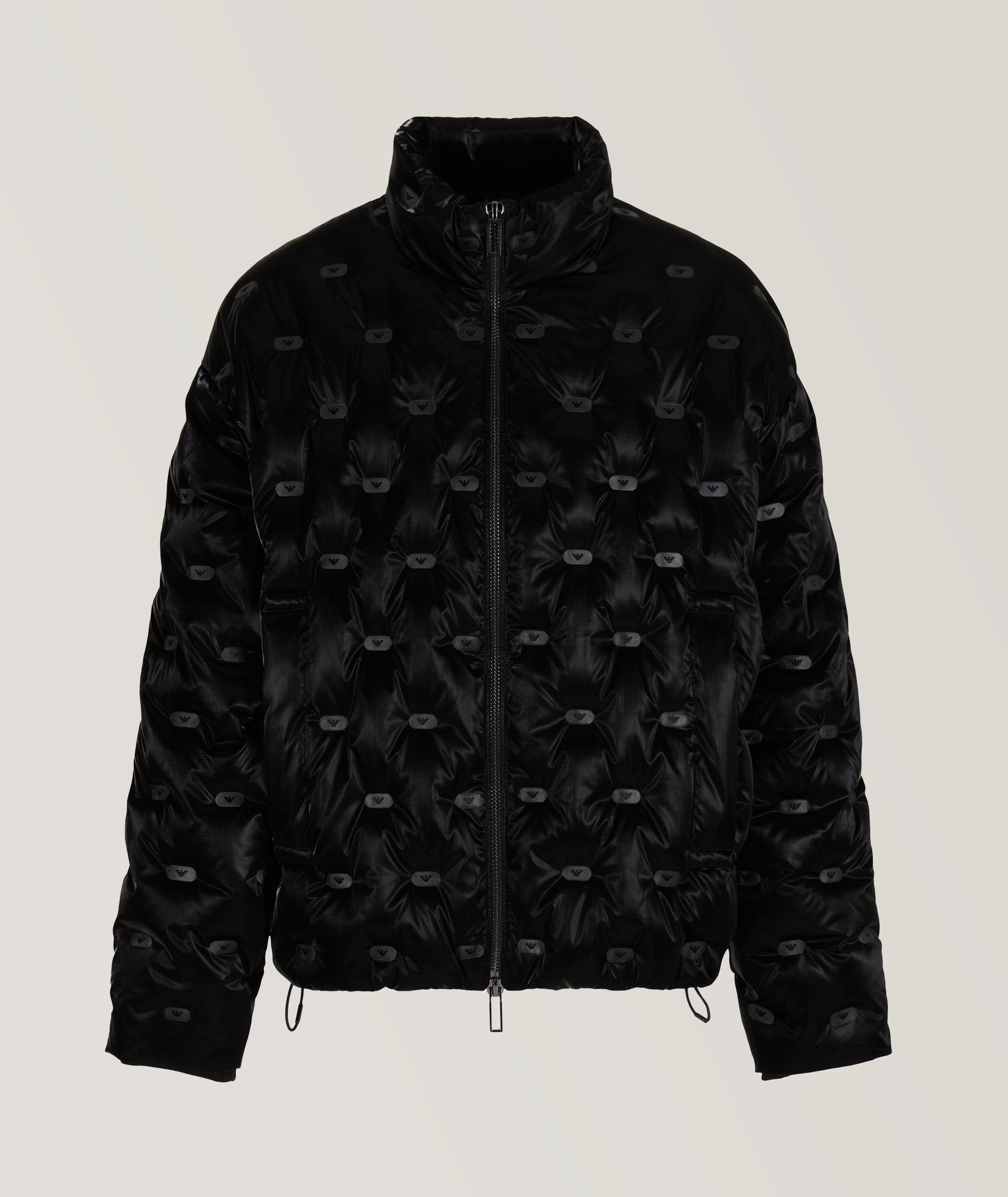 Emporio Armani Eagle Logo Embossed Quilted Down Jacket | Coats | Harry ...