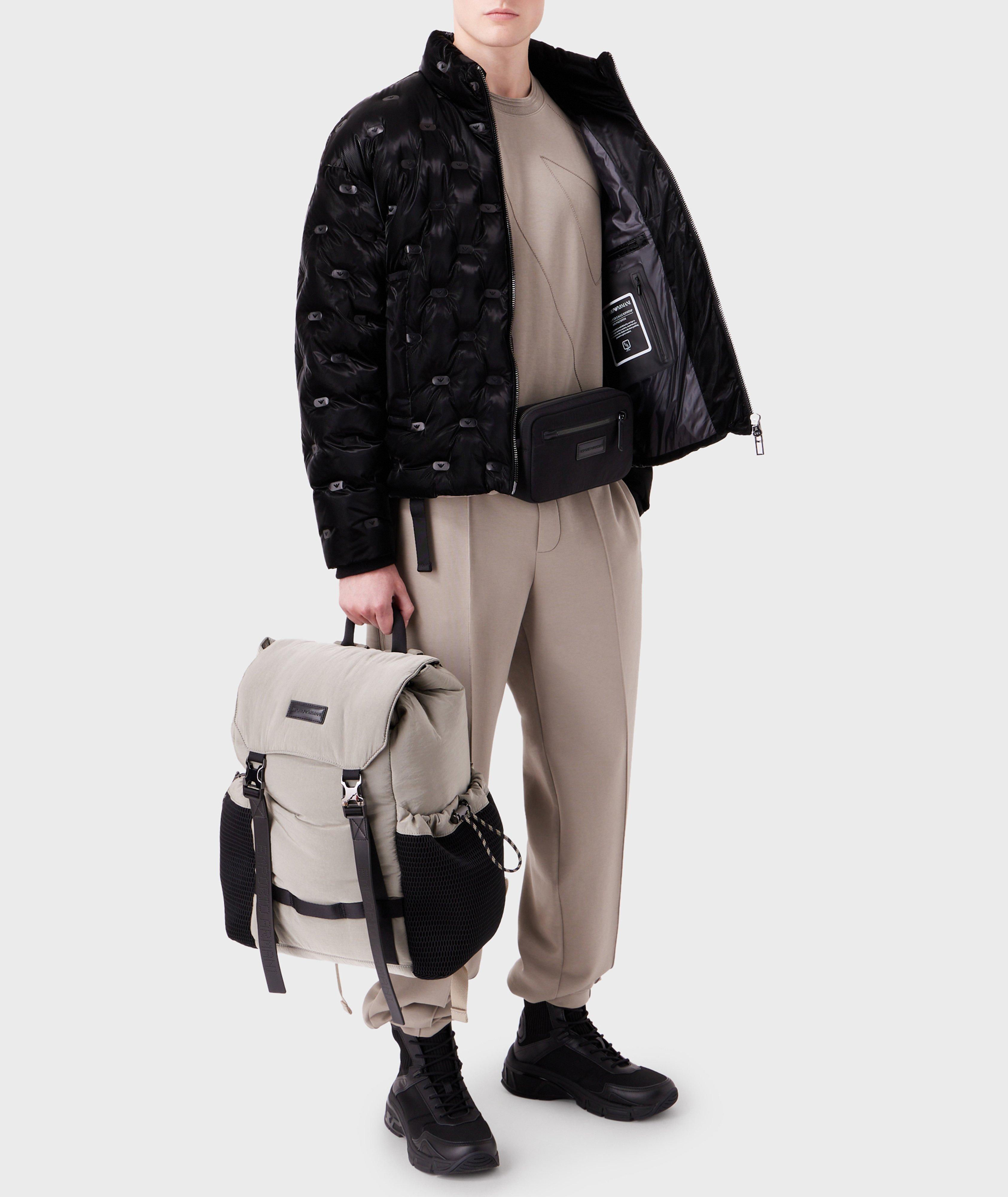 Emporio Armani Eagle Logo Embossed Quilted Down Jacket | Coats | Harry ...