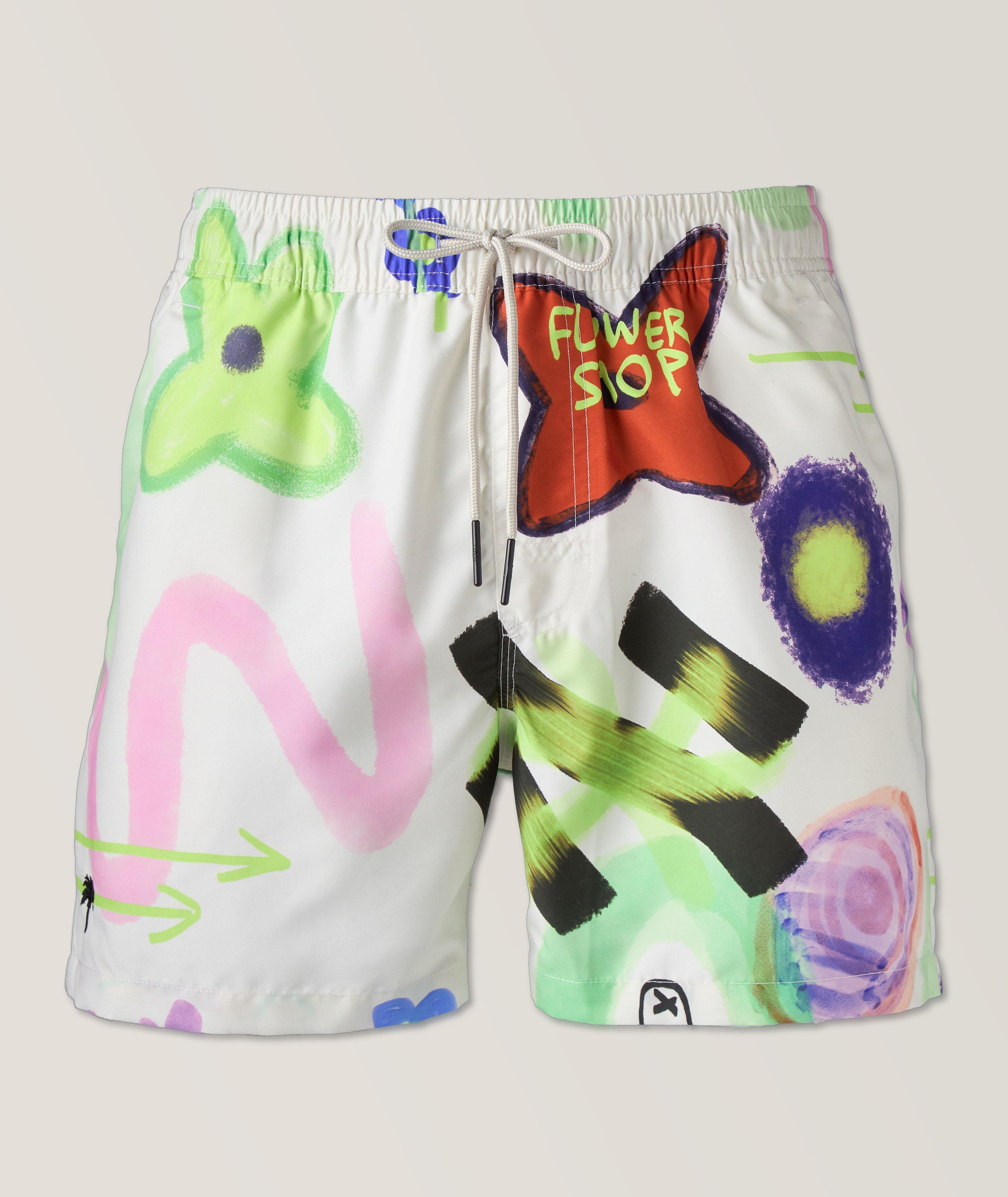 OAS Flower Technical Fabric Swim Shorts | Swimwear | Harry Rosen