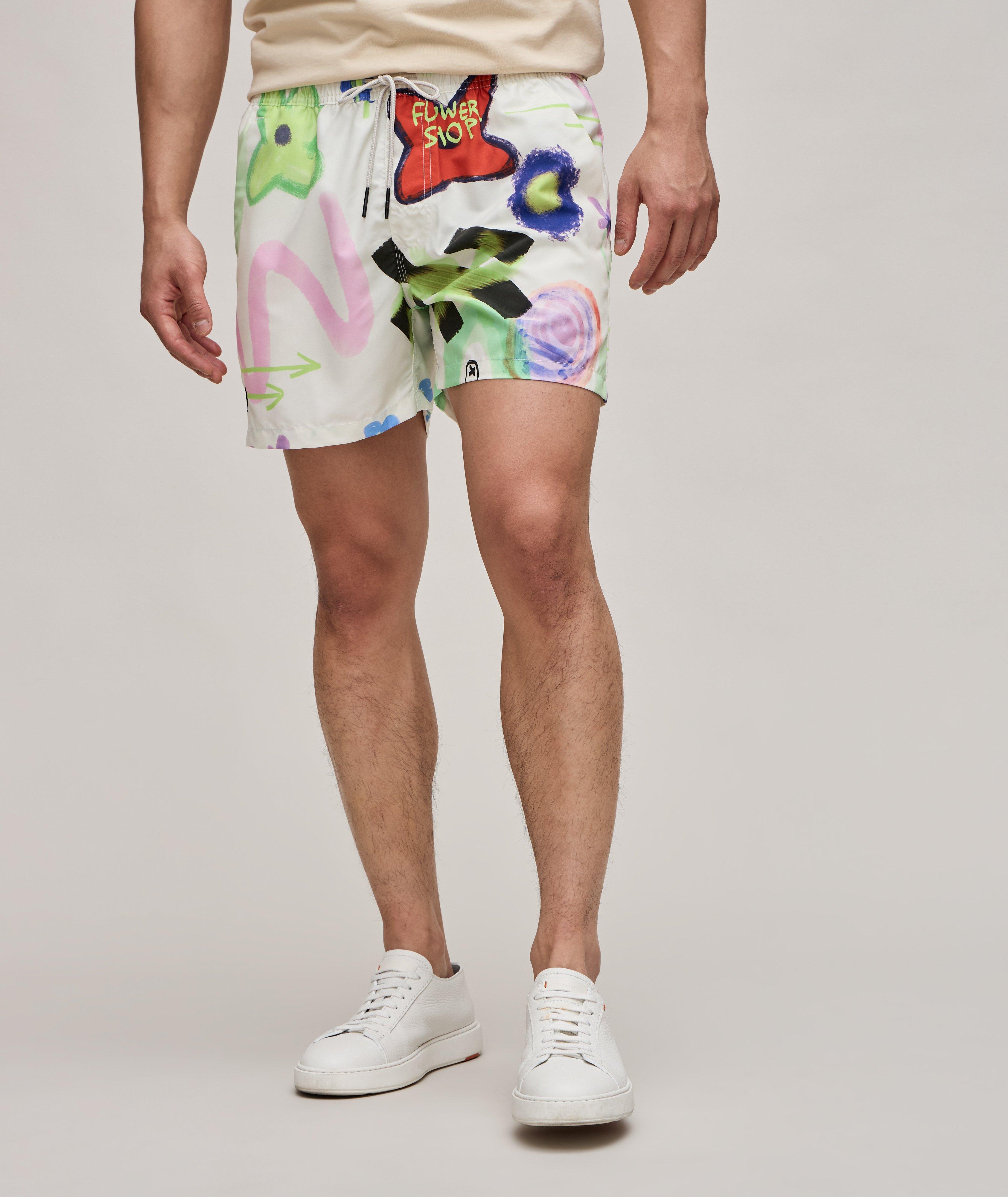 OAS Flower Technical Fabric Swim Shorts | Swimwear | Harry Rosen