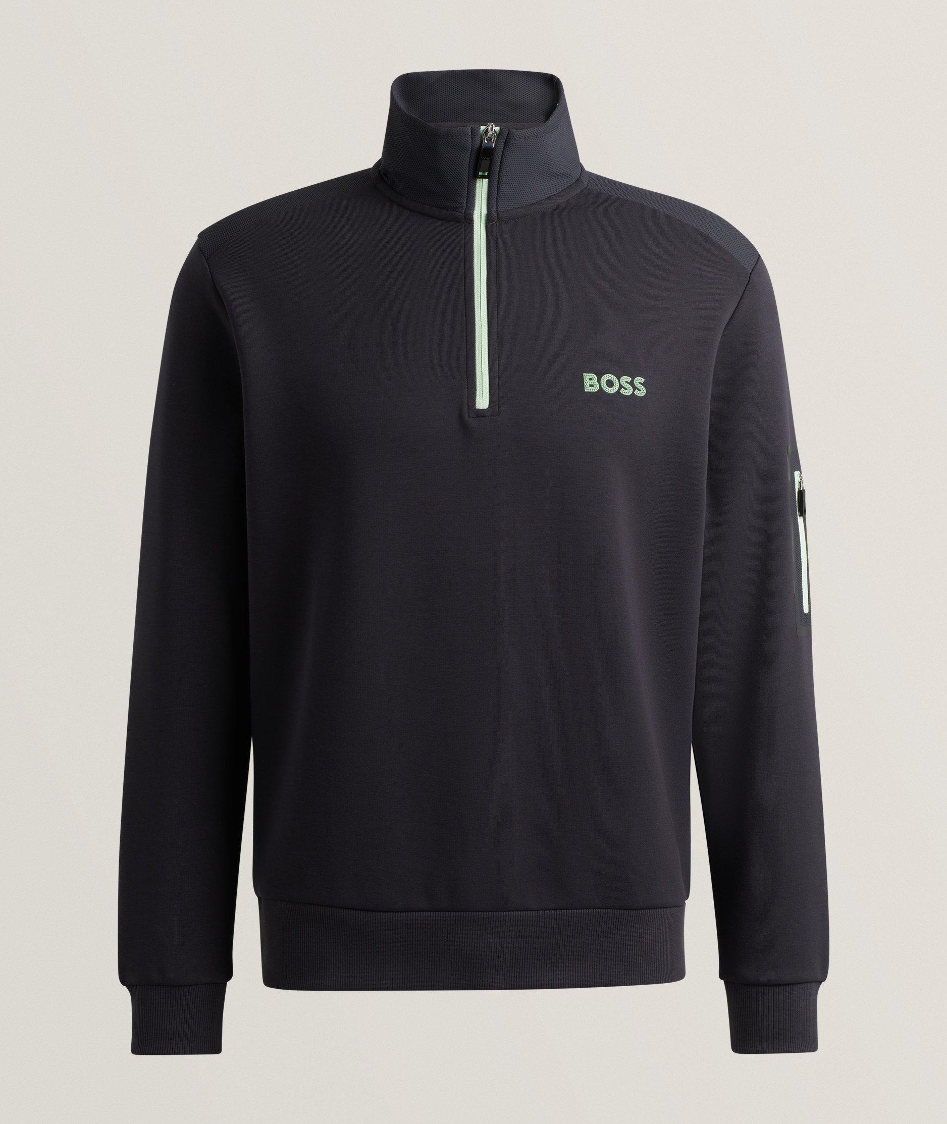 BOSS Half-Zip Cotton Sweater | Sweaters & Knits | Harry Rosen