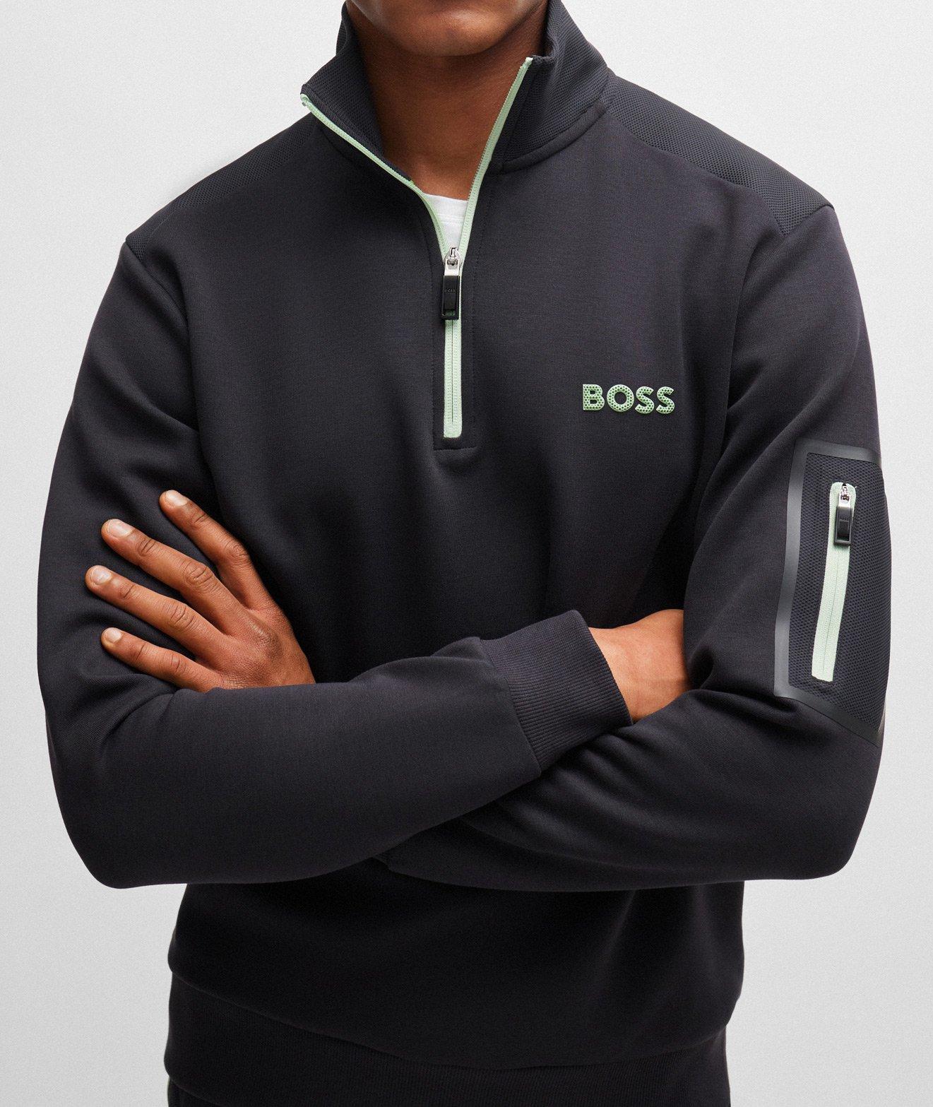 BOSS Half-Zip Cotton Sweater | Sweaters & Knits | Harry Rosen