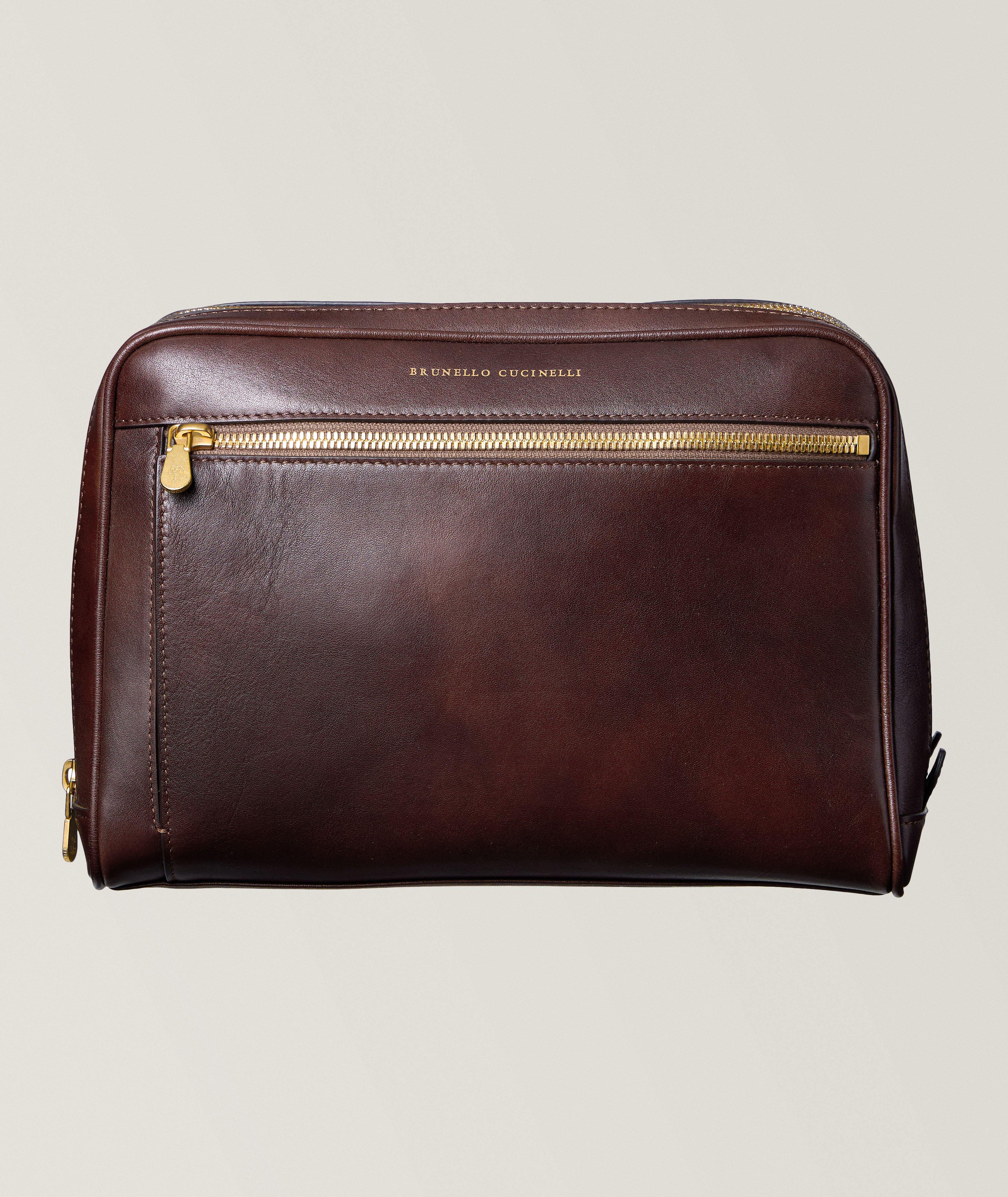 Brunello Cucinelli Burnished Leather Toiletry Bag | Bags & Cases ...