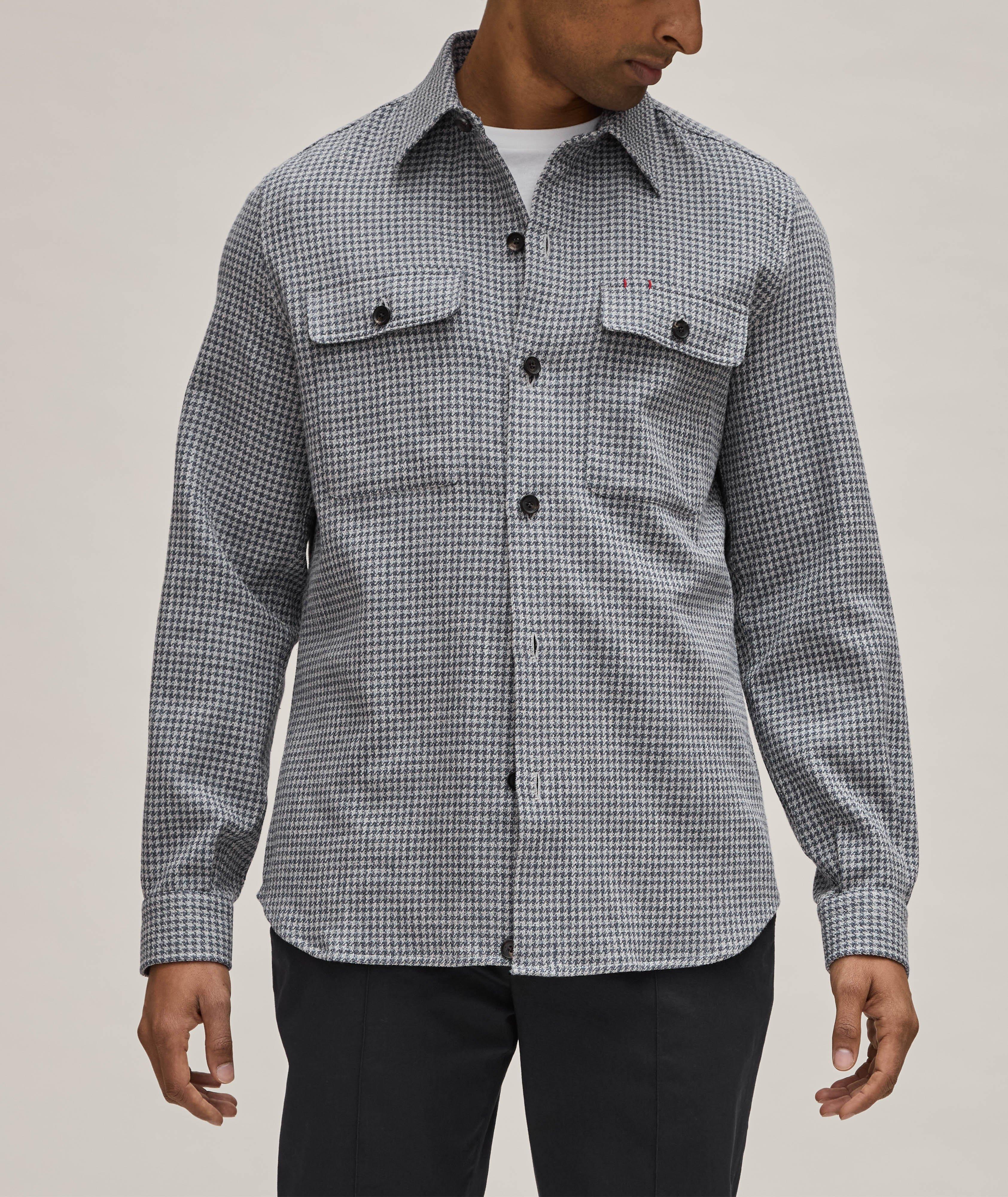 Isaia Houndstooth Cotton Overshirt | Coats | Harry Rosen