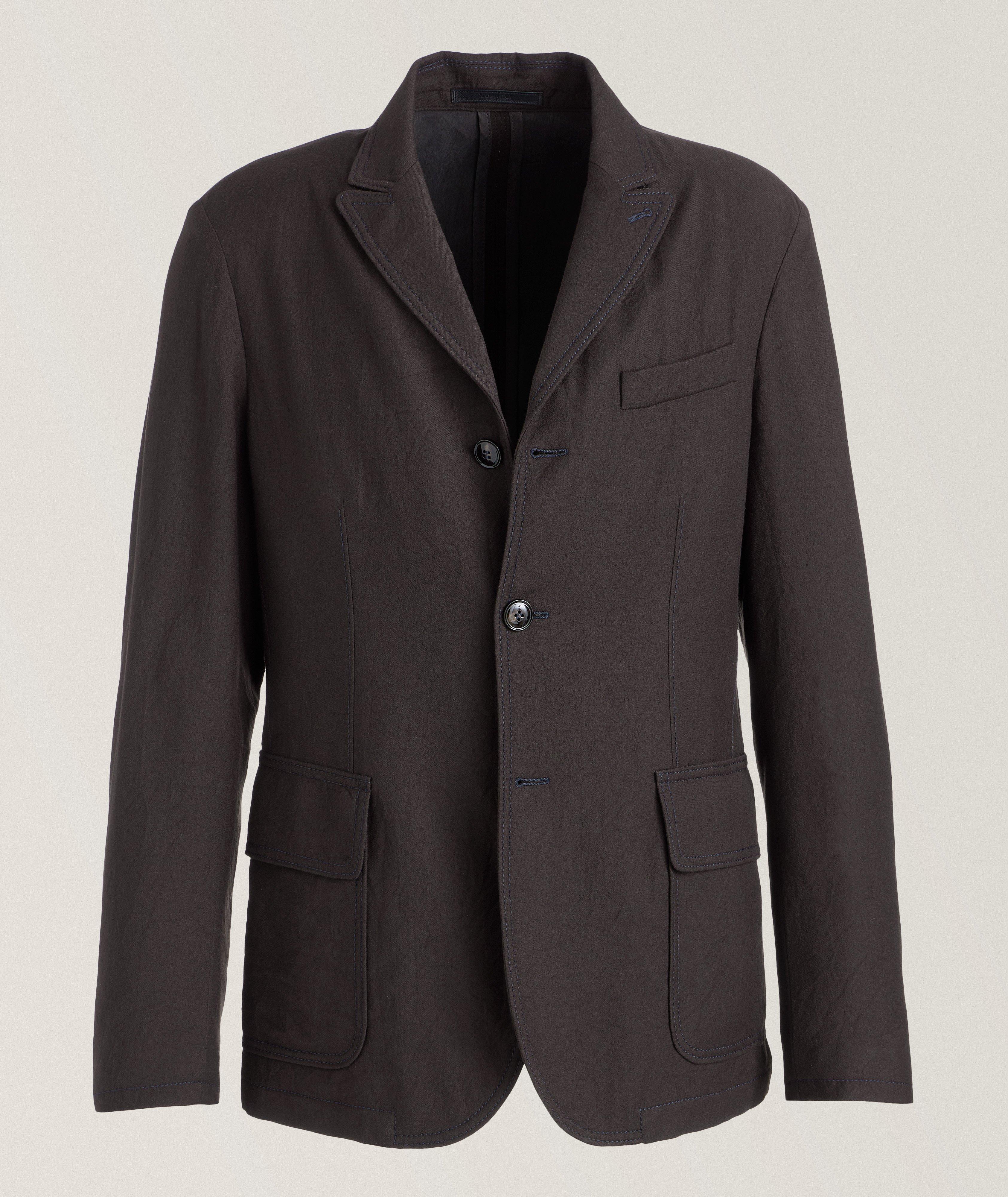 Giorgio Armani Crinkle Virgin Wool Flannel Sport Jacket | Sport Jackets ...