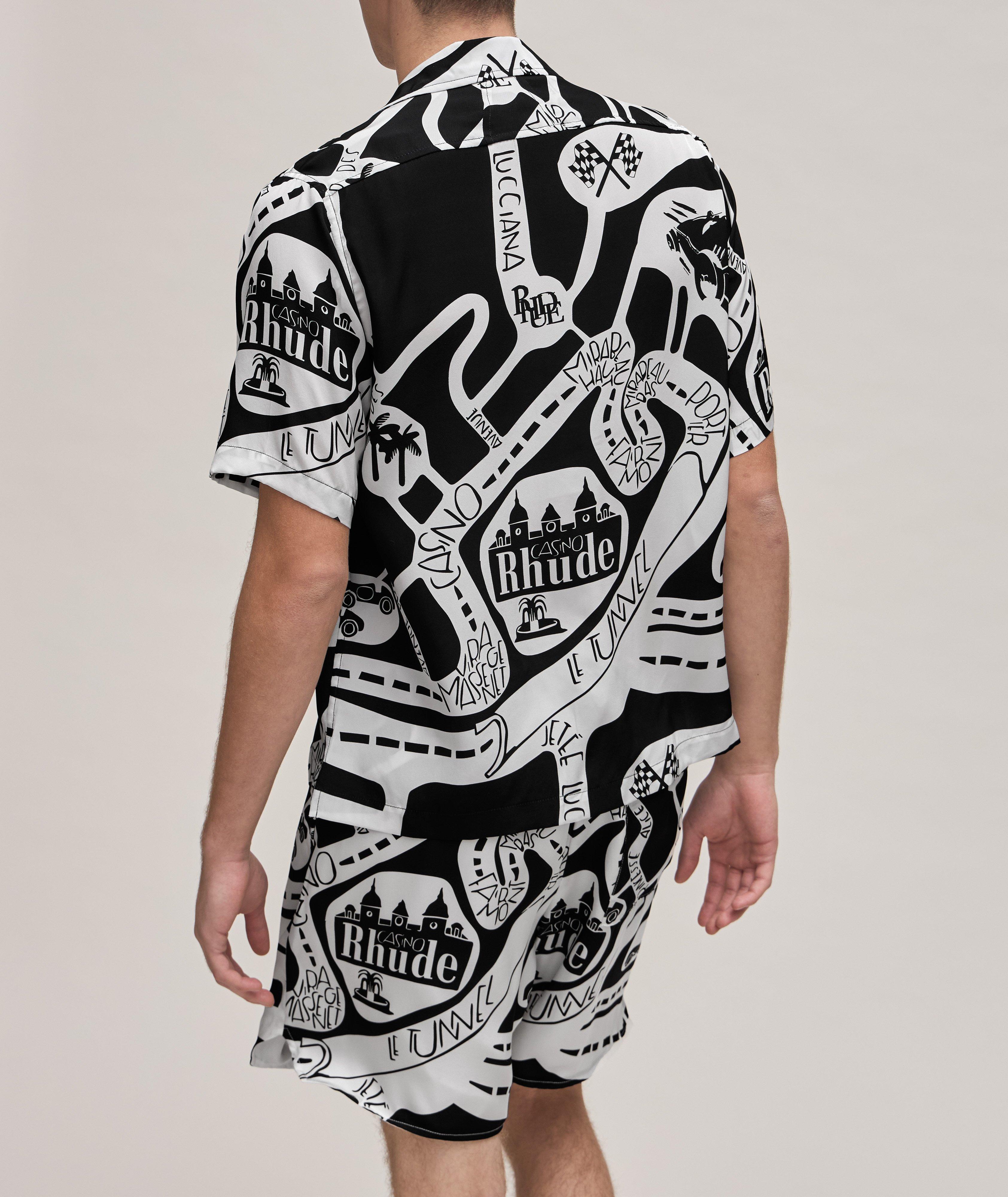 Rhude Strada Road Map Print Silk Twill Shirt | Sport Shirts | Harry Rosen