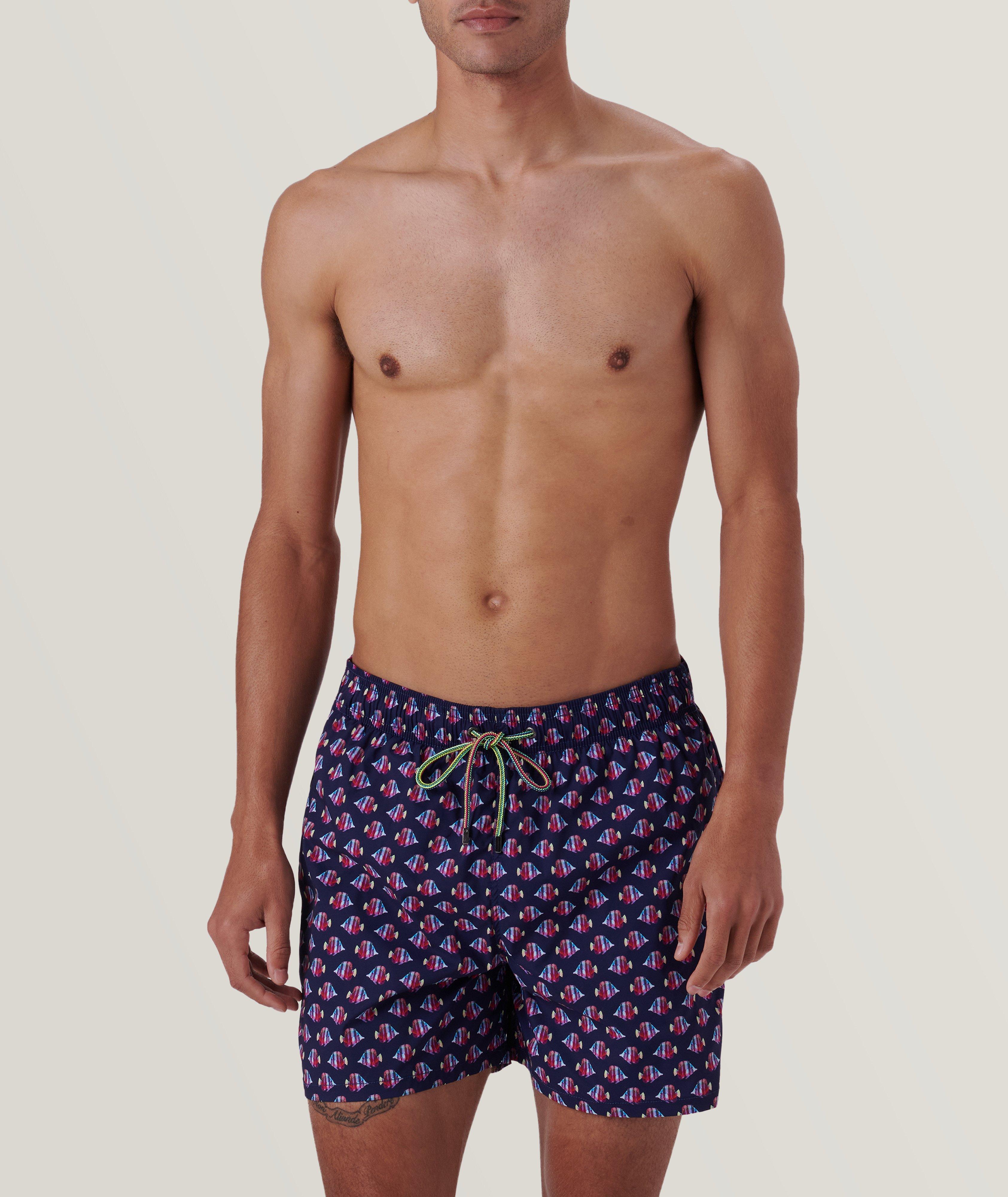 Bugatchi Archer Striped Fish Swim Trunks | Swimwear | Harry Rosen