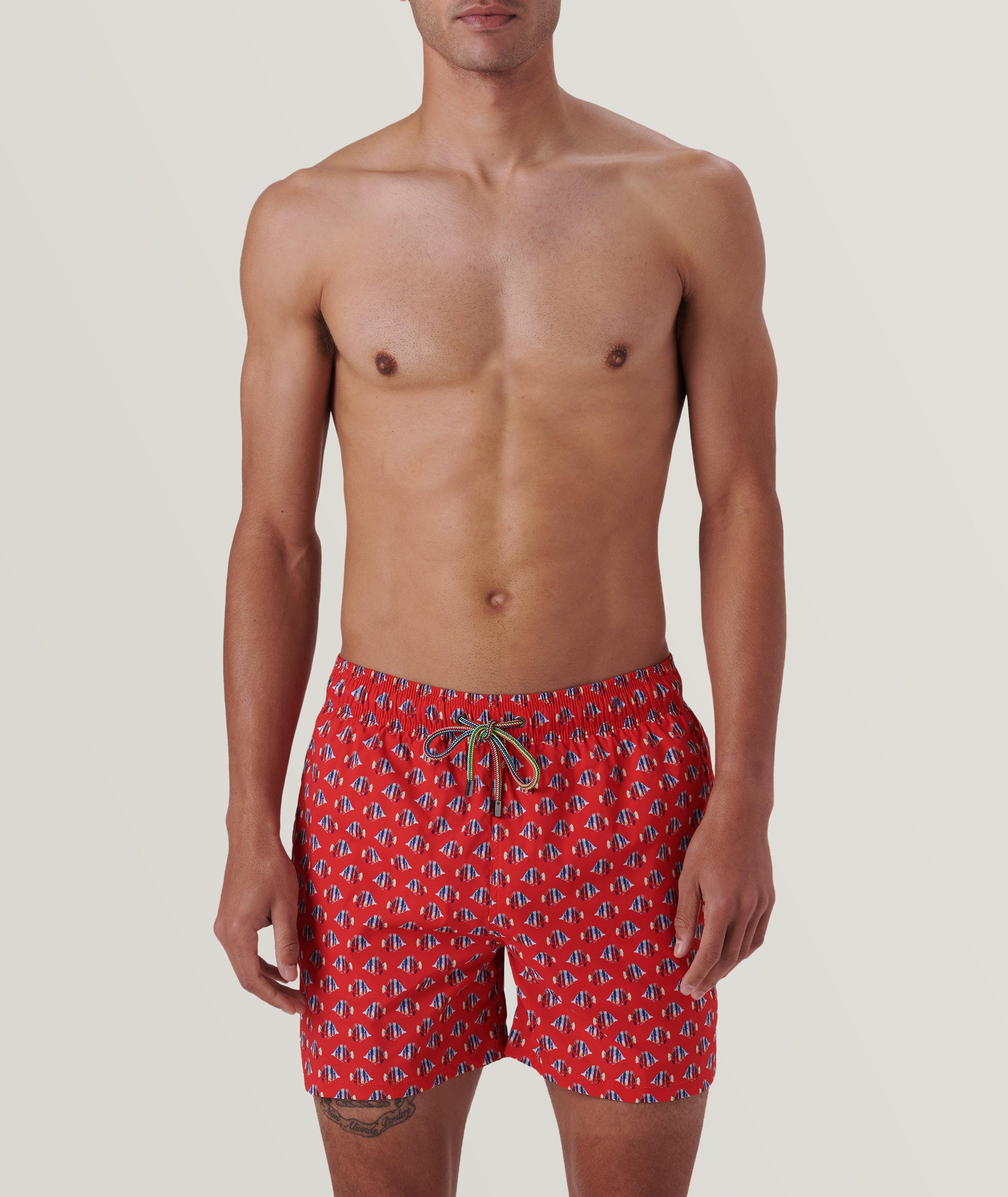 Bugatchi Archer Striped Fish Swim Trunks | Swimwear | Harry Rosen