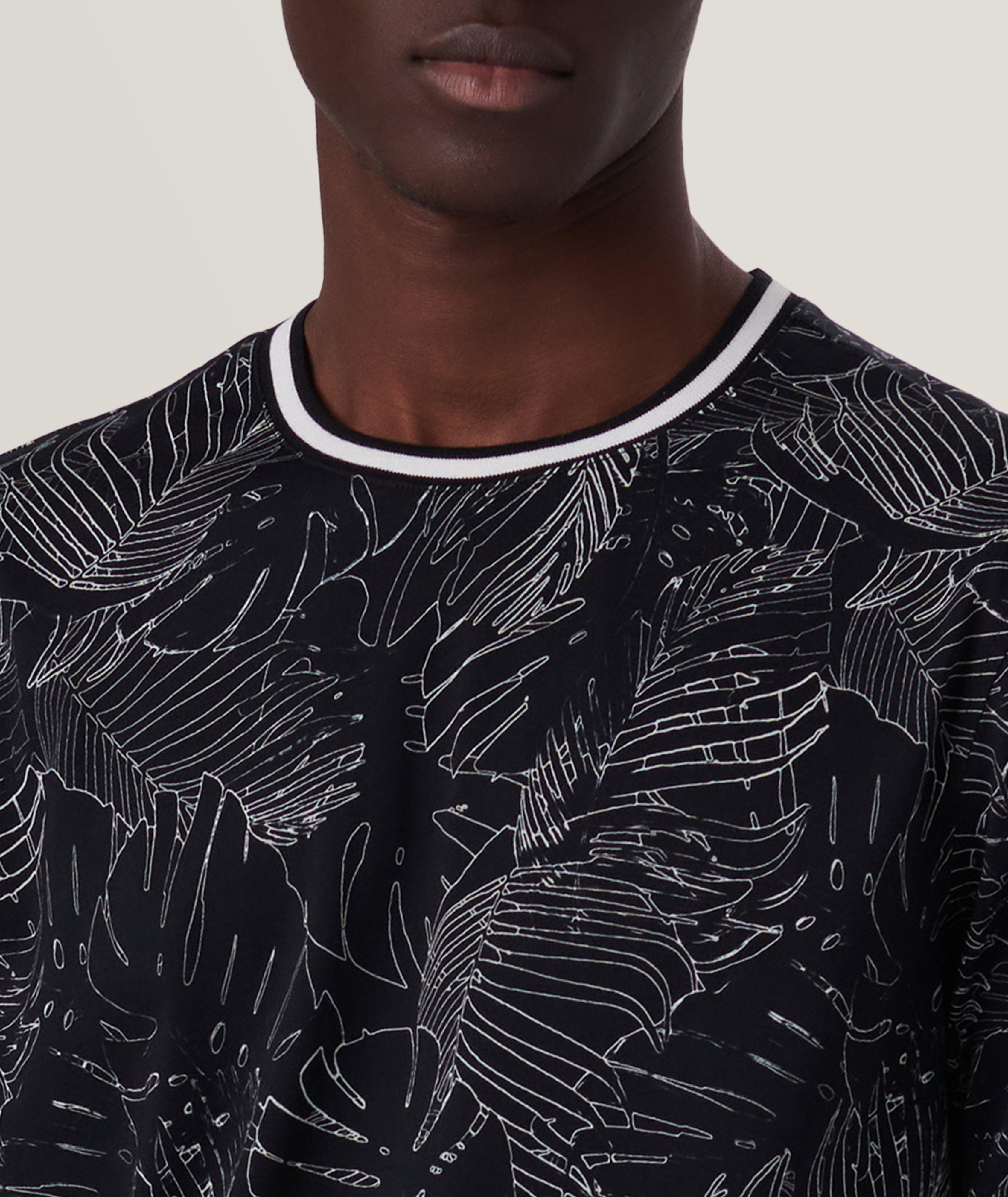 Bugatchi Palm Leaf Pattern Cotton T-Shirt | T-Shirts | Harry Rosen