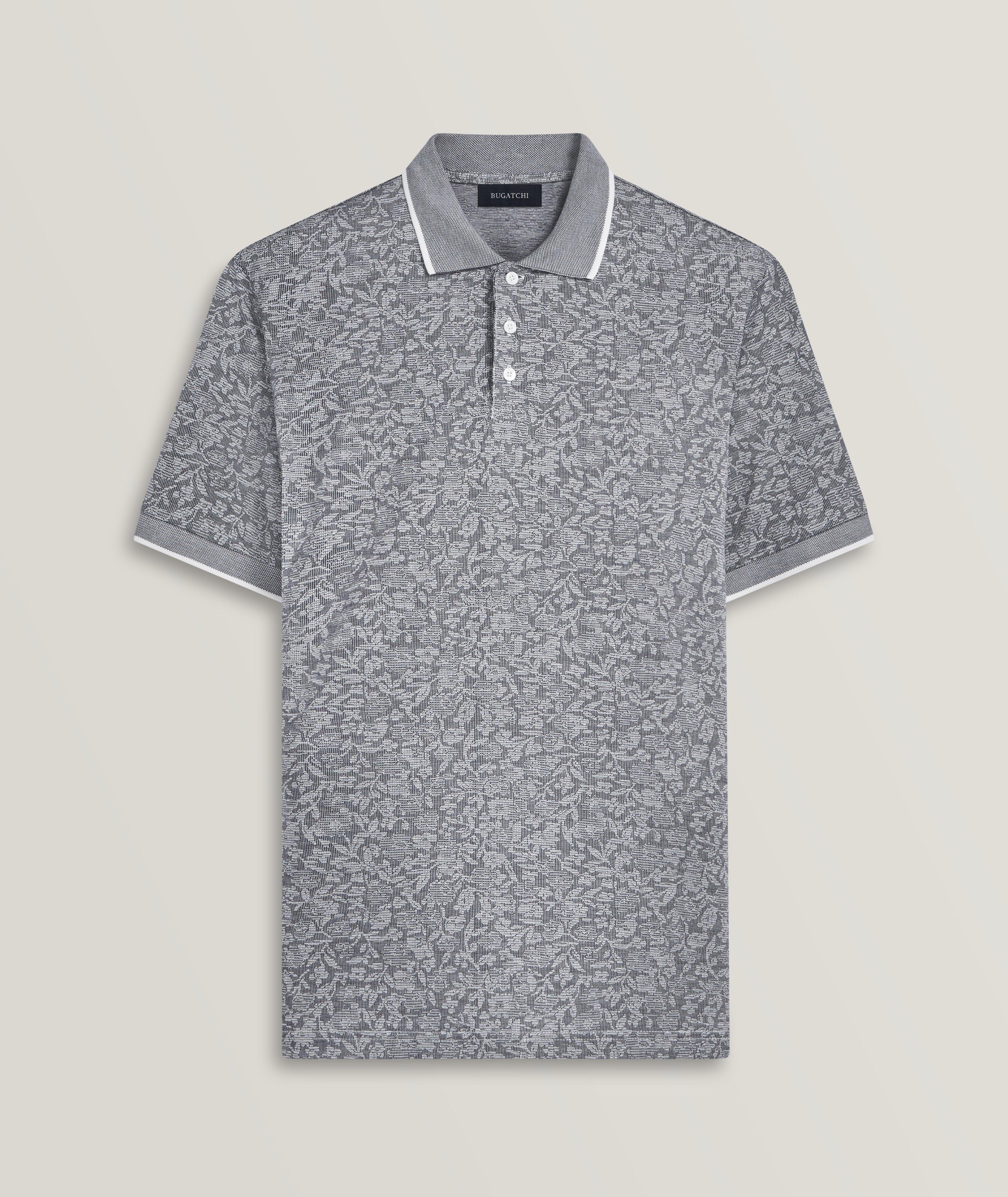 Bugatchi Floral Jacquard Cotton-Blend Polo | Polos | Harry Rosen