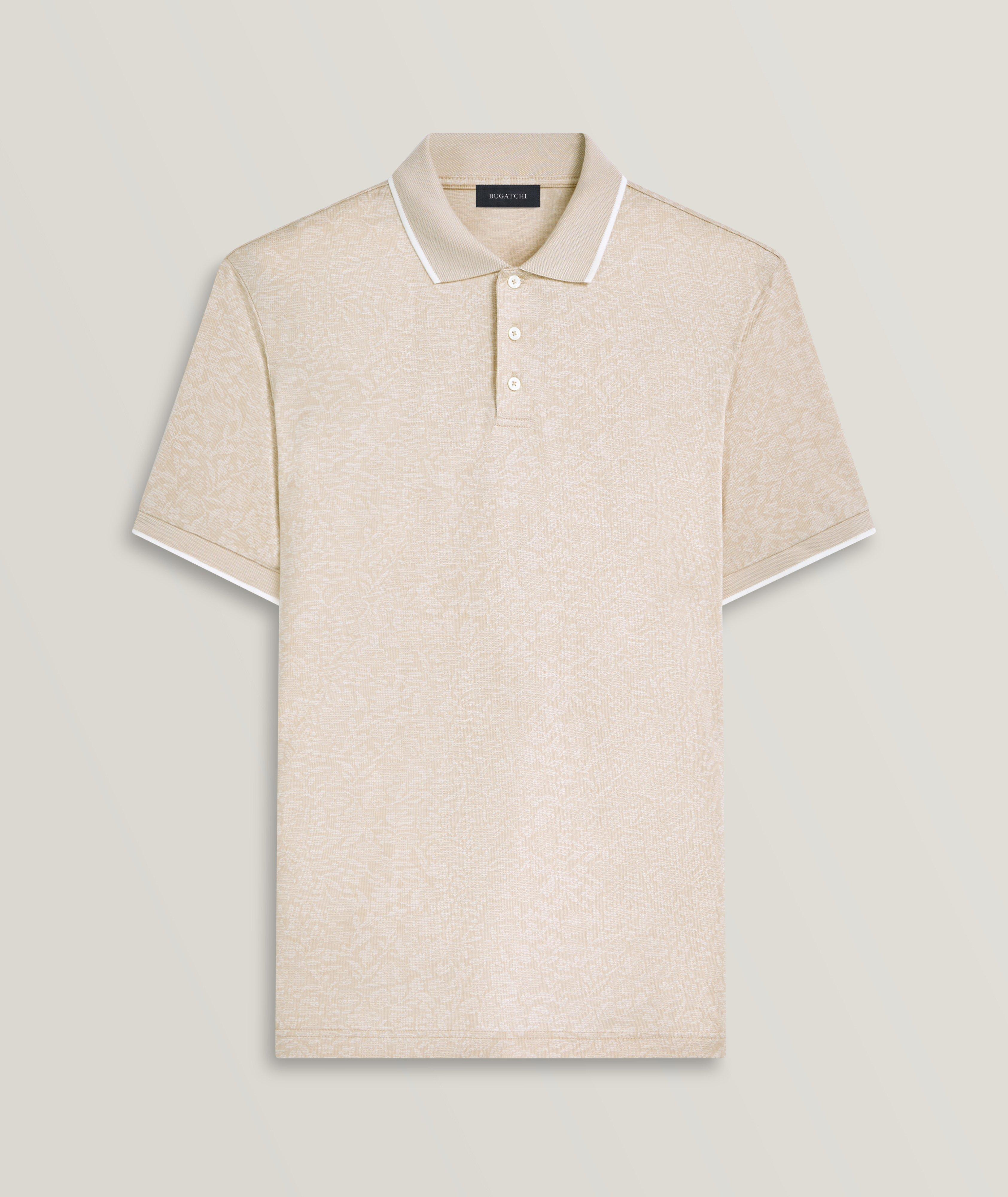Bugatchi Floral Jacquard Cotton-Blend Polo | Polos | Harry Rosen