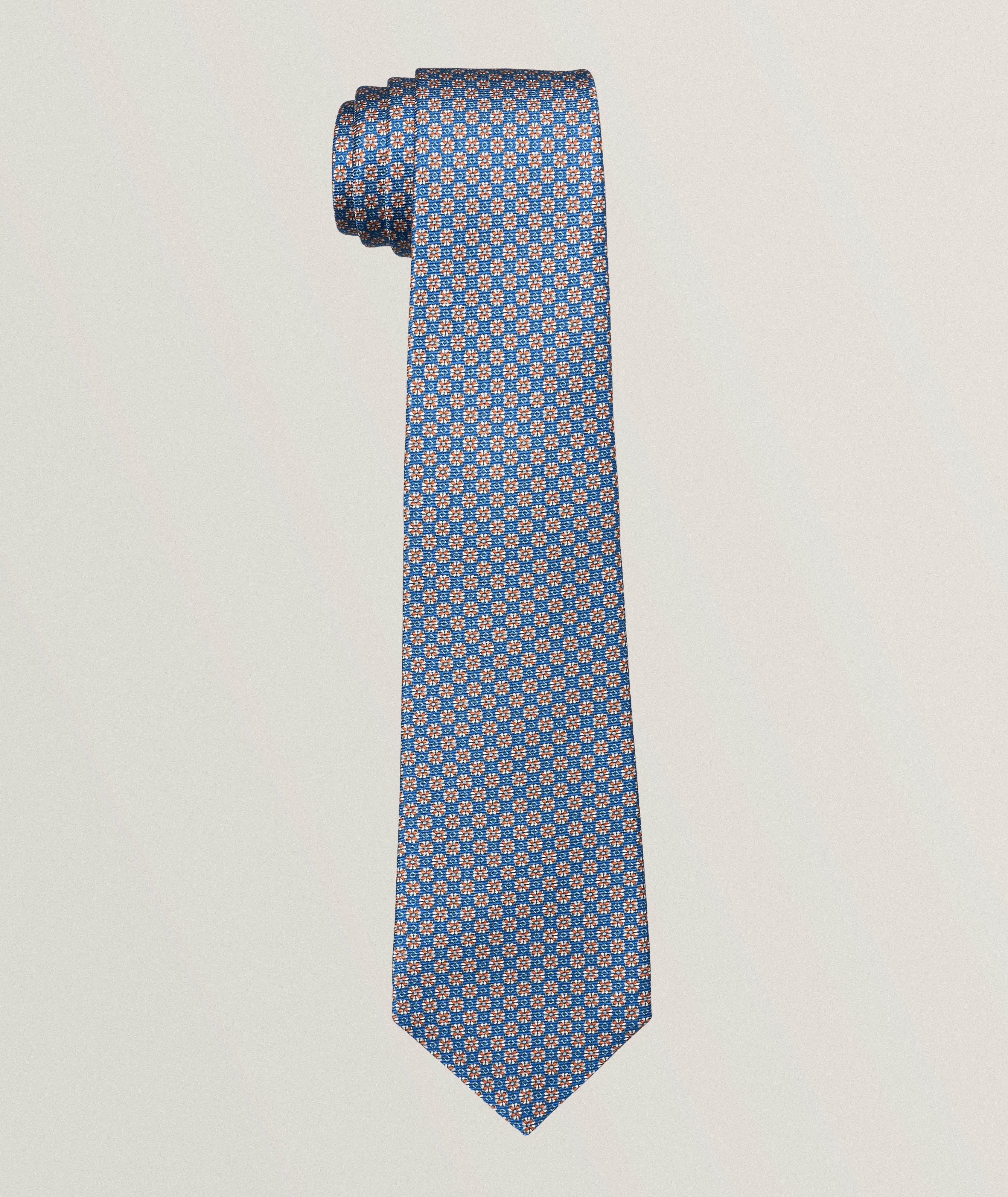 Kiton Mini Floral-Diamond Pattern Silk Tie | Ties, Pocket Squares ...