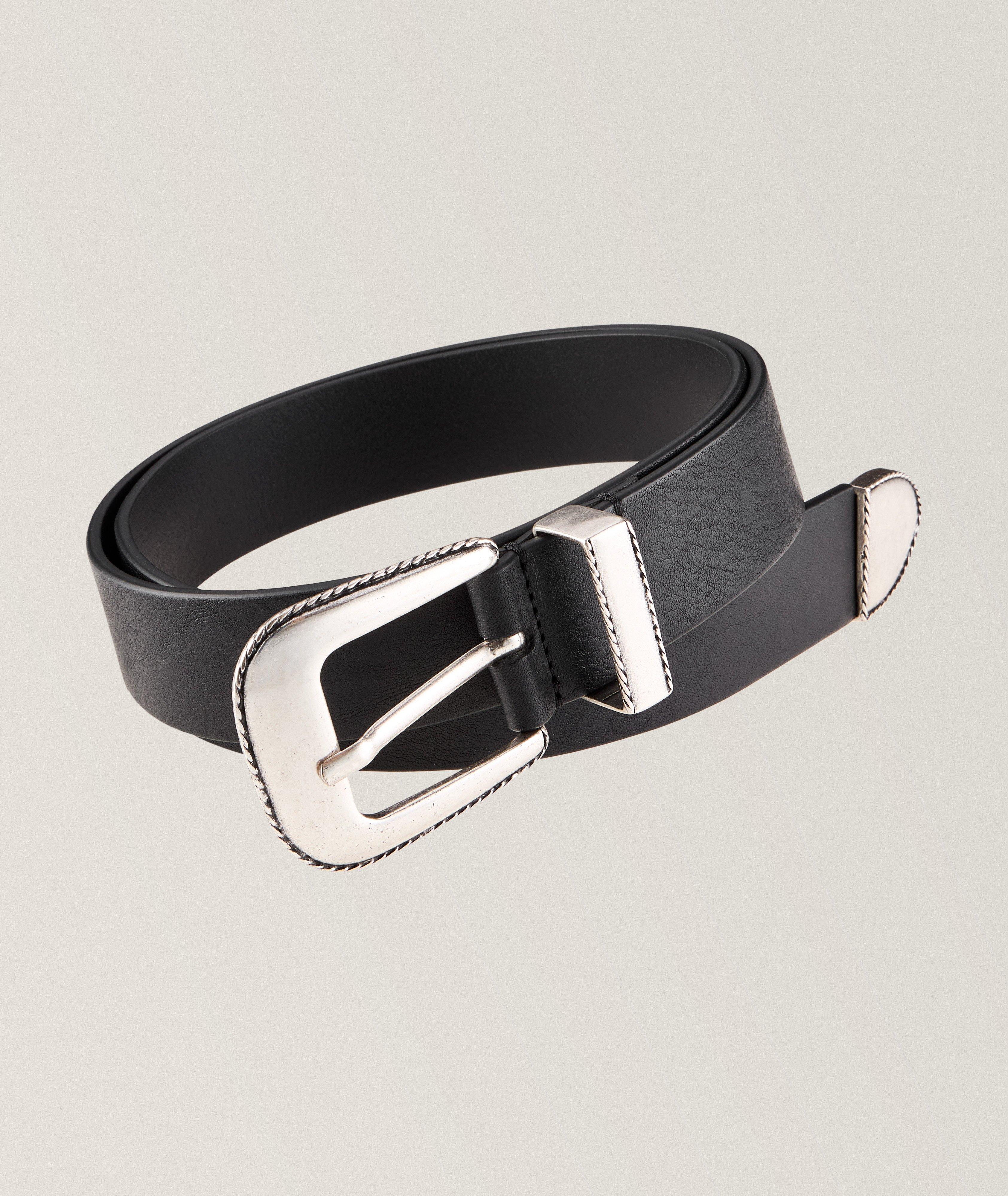 To Boot New York Oversized Western Buckle Leather Belt | Belts | Harry ...