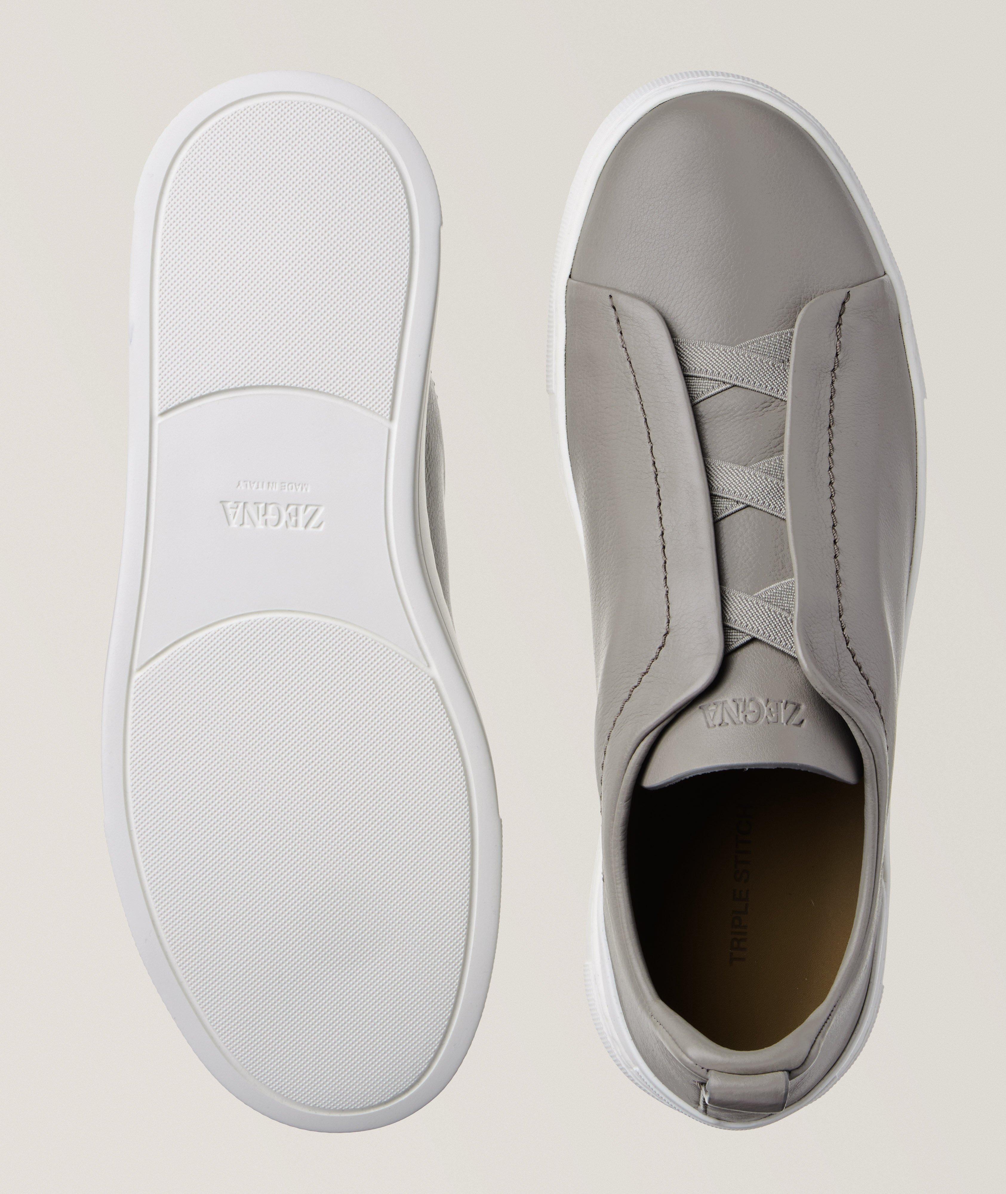 ZEGNA Triple Stitch Secondskin Leather Sneakers | Sneakers | Harry Rosen