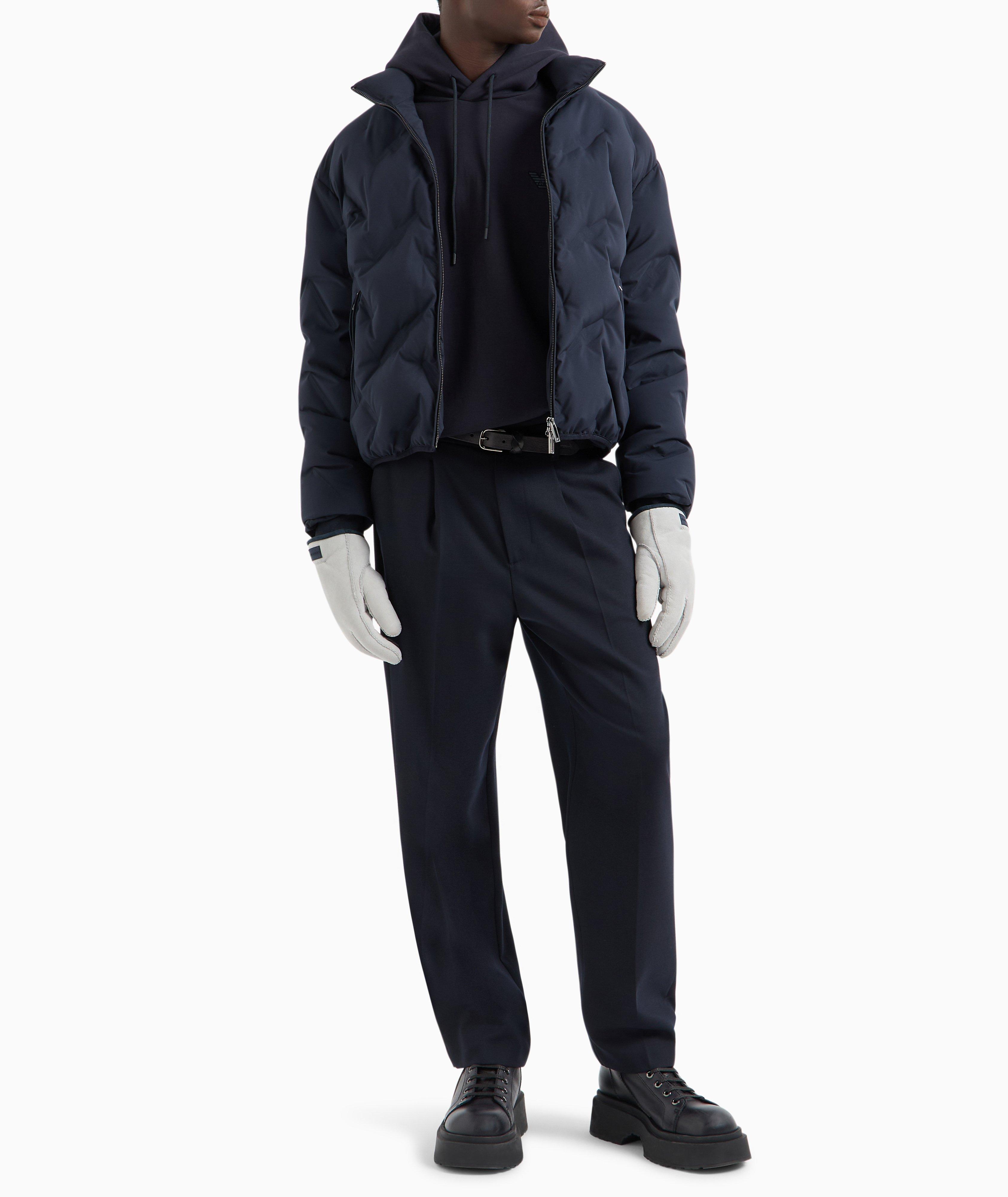 Emporio armani black down eagle jacket store