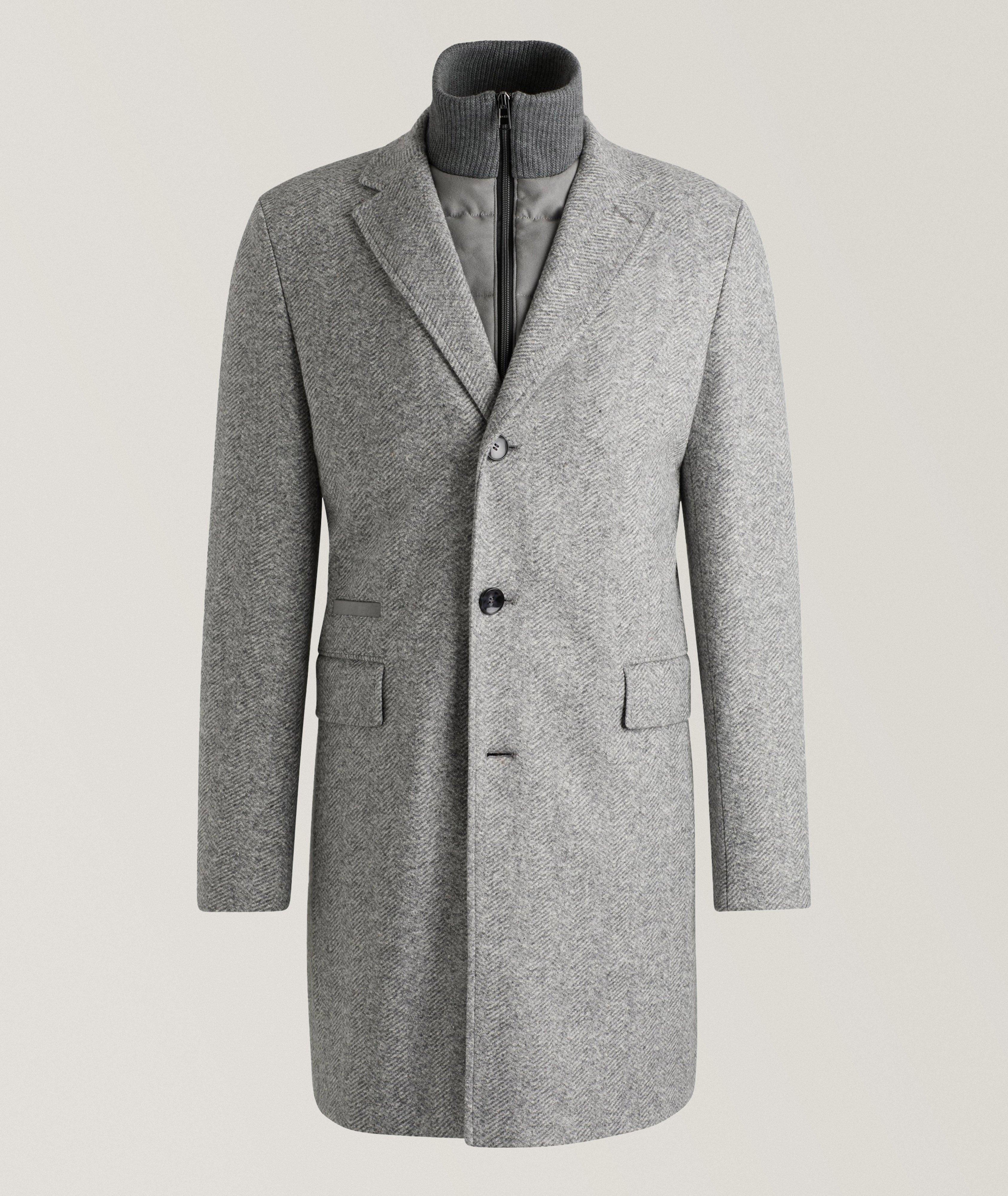 BOSS Herringbone Removable Insert Hyde Coat | Coats | Harry Rosen