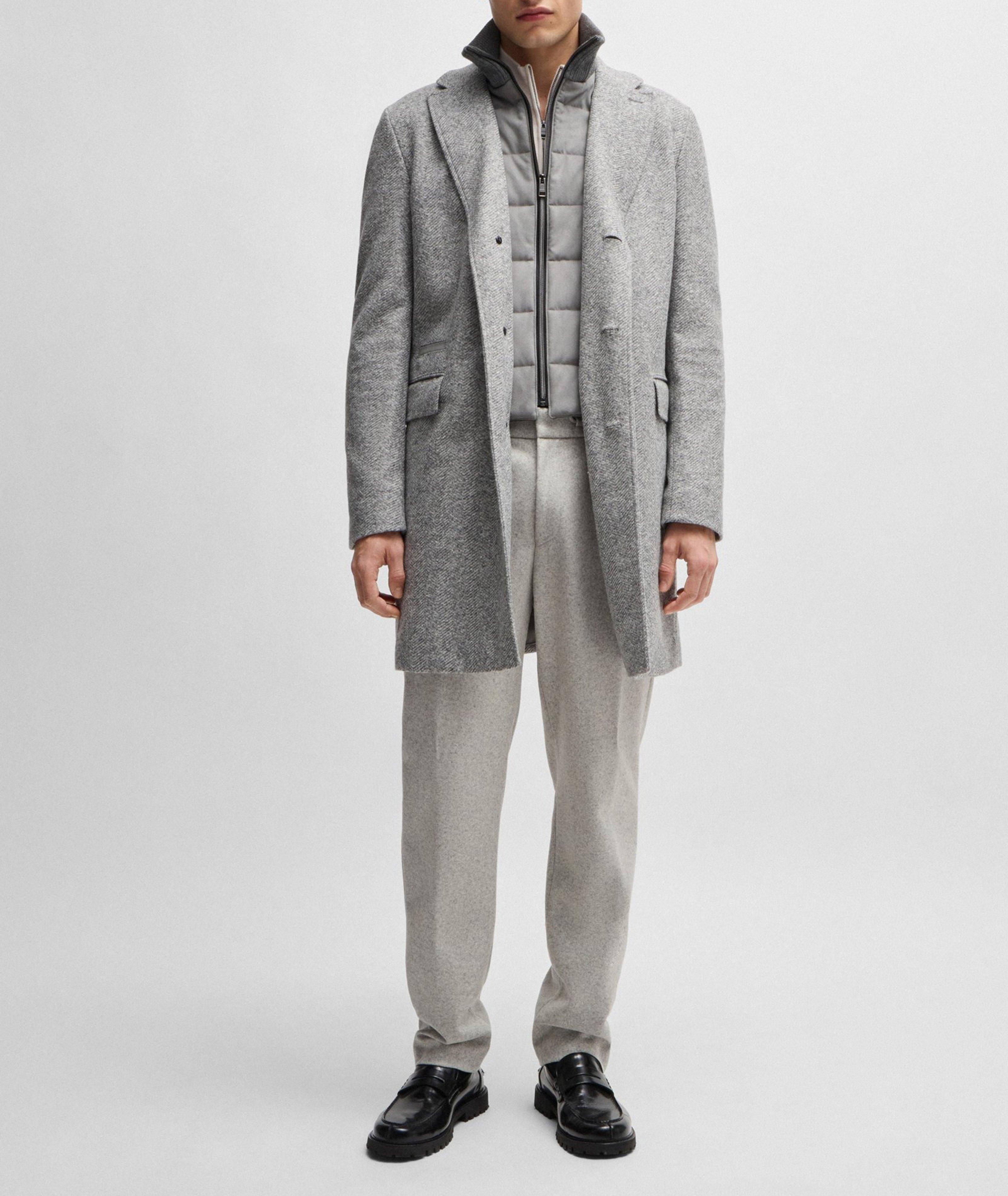 BOSS Herringbone Removable Insert Hyde Coat | Coats | Harry Rosen
