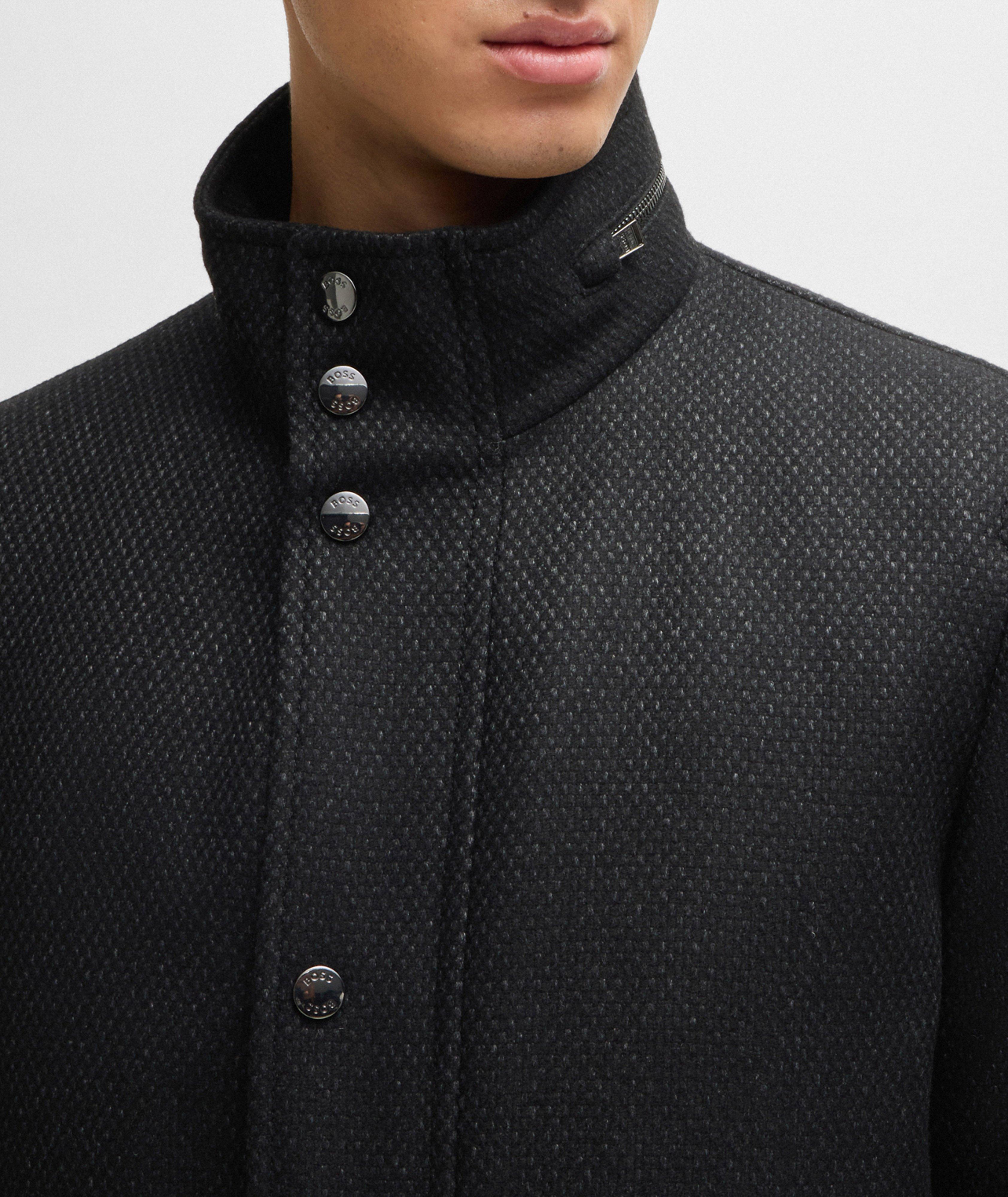 BOSS Camron Micro Patterned Wool-Blend Coat | Coats | Harry Rosen